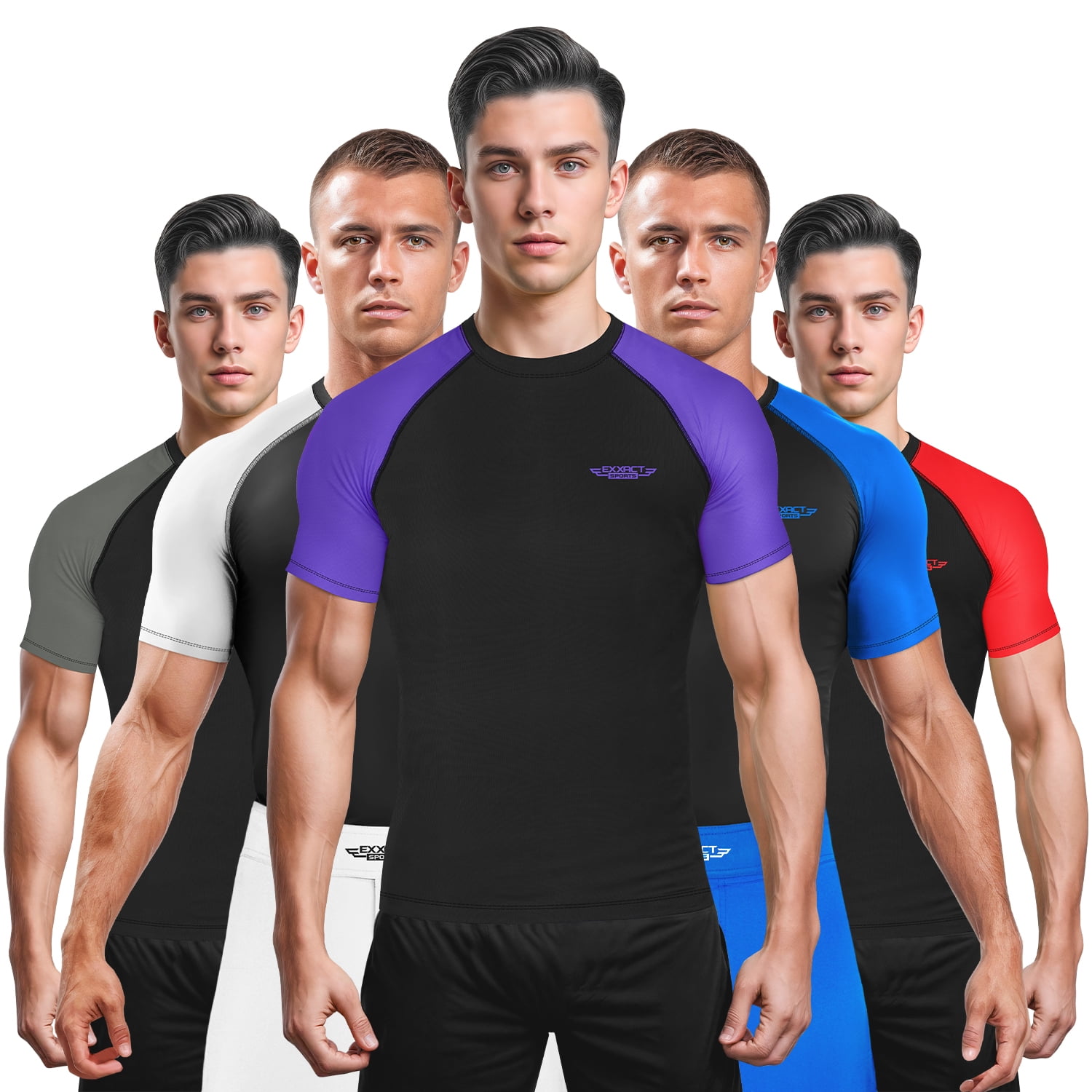 Exxact Sports Mens BJJ Rash Guard Jiu Jitsu Short Sleeve Plain, Ranked ...
