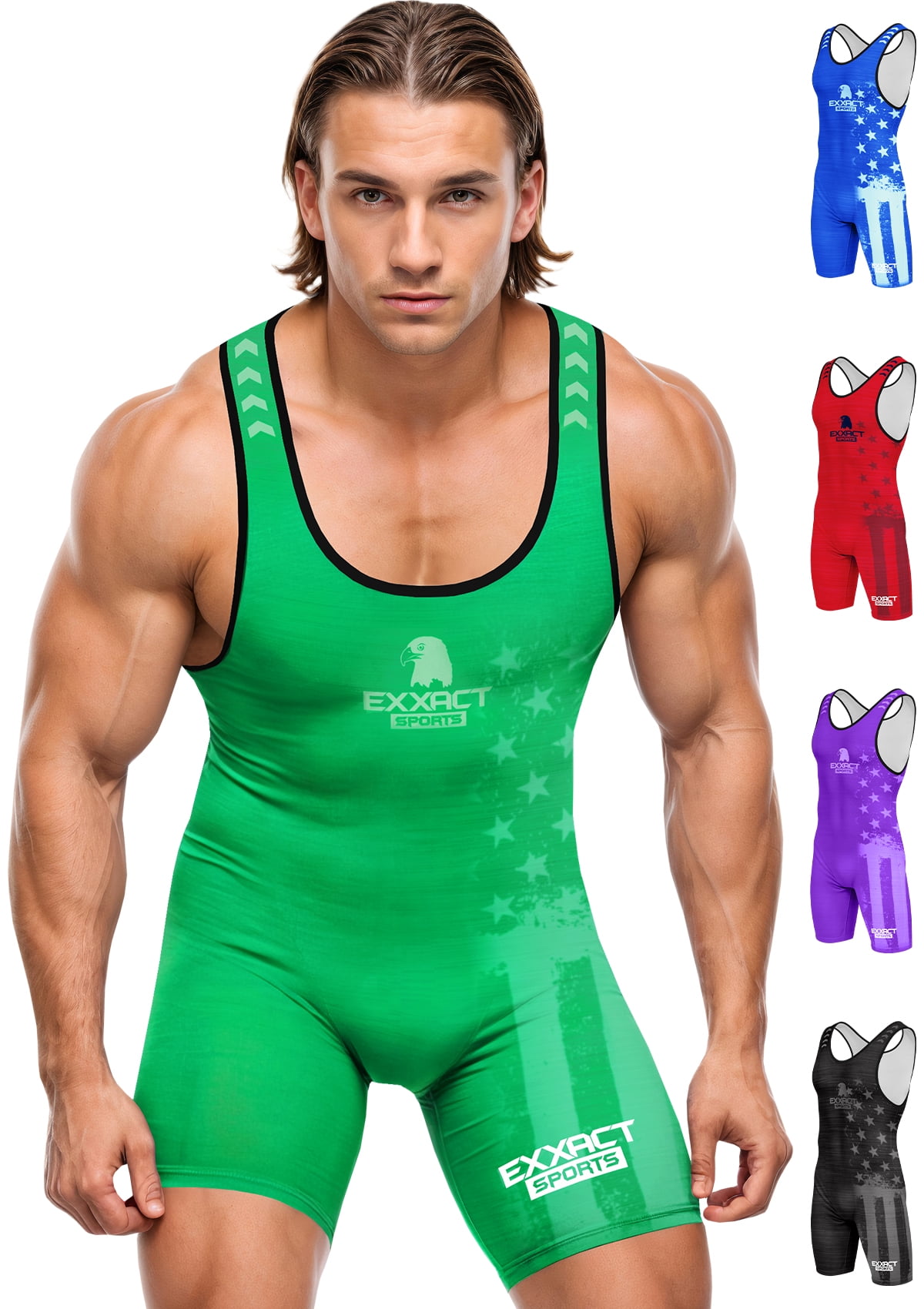 Exxact Sports Patriot Men's Wrestling Singlet, High-Performance Powerlifting Singlet, Wrestling ...
