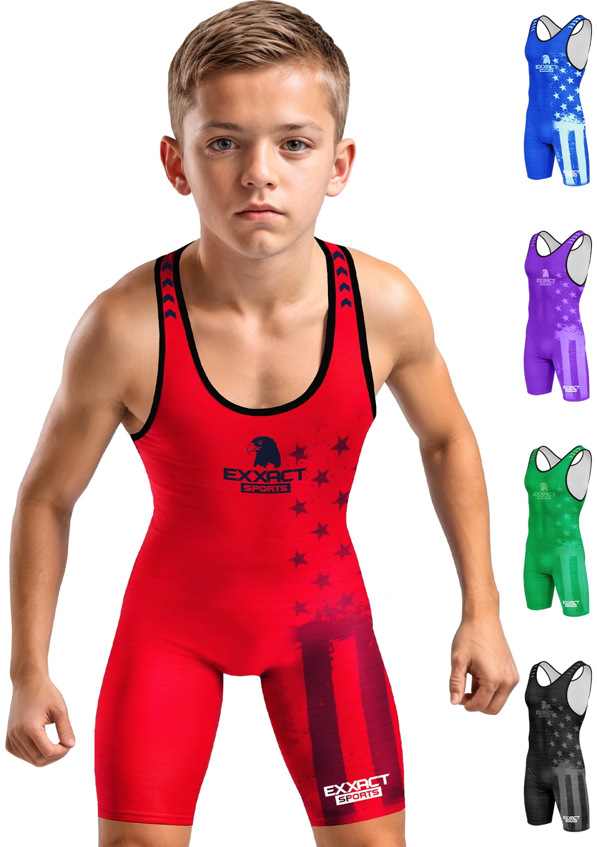 Exxact Sports Patriot Youth Wrestling Singlet For Boys, Premium ...