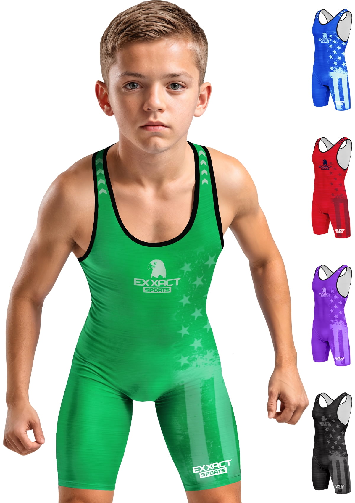 Exxact Sports Patriot Youth Wrestling Singlet For Boys, Premium Powerlifting Singlet, Kids ...