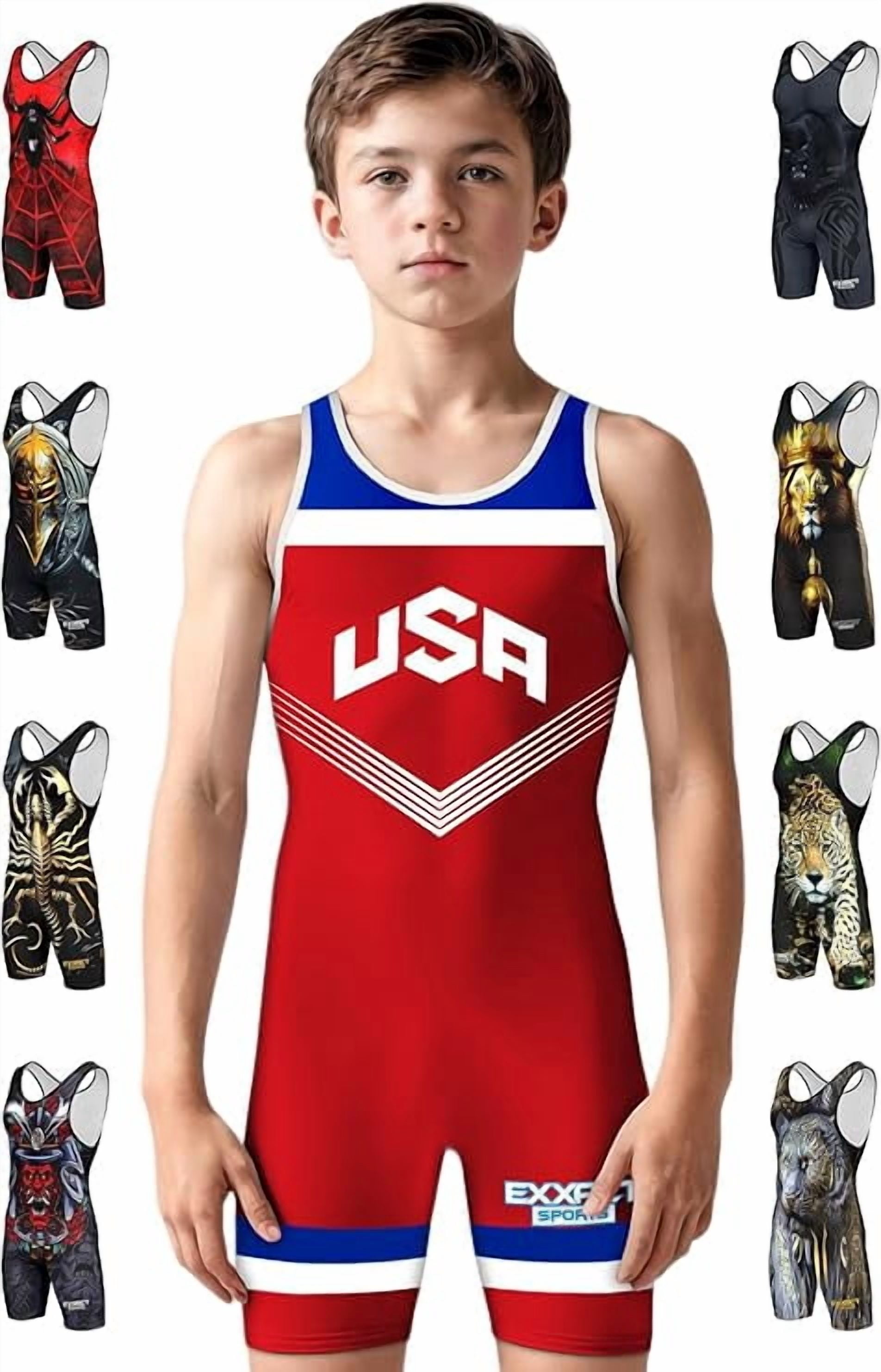 Exxact Sports Sublimated Youth Wrestling Singlet For Boys, Premium ...
