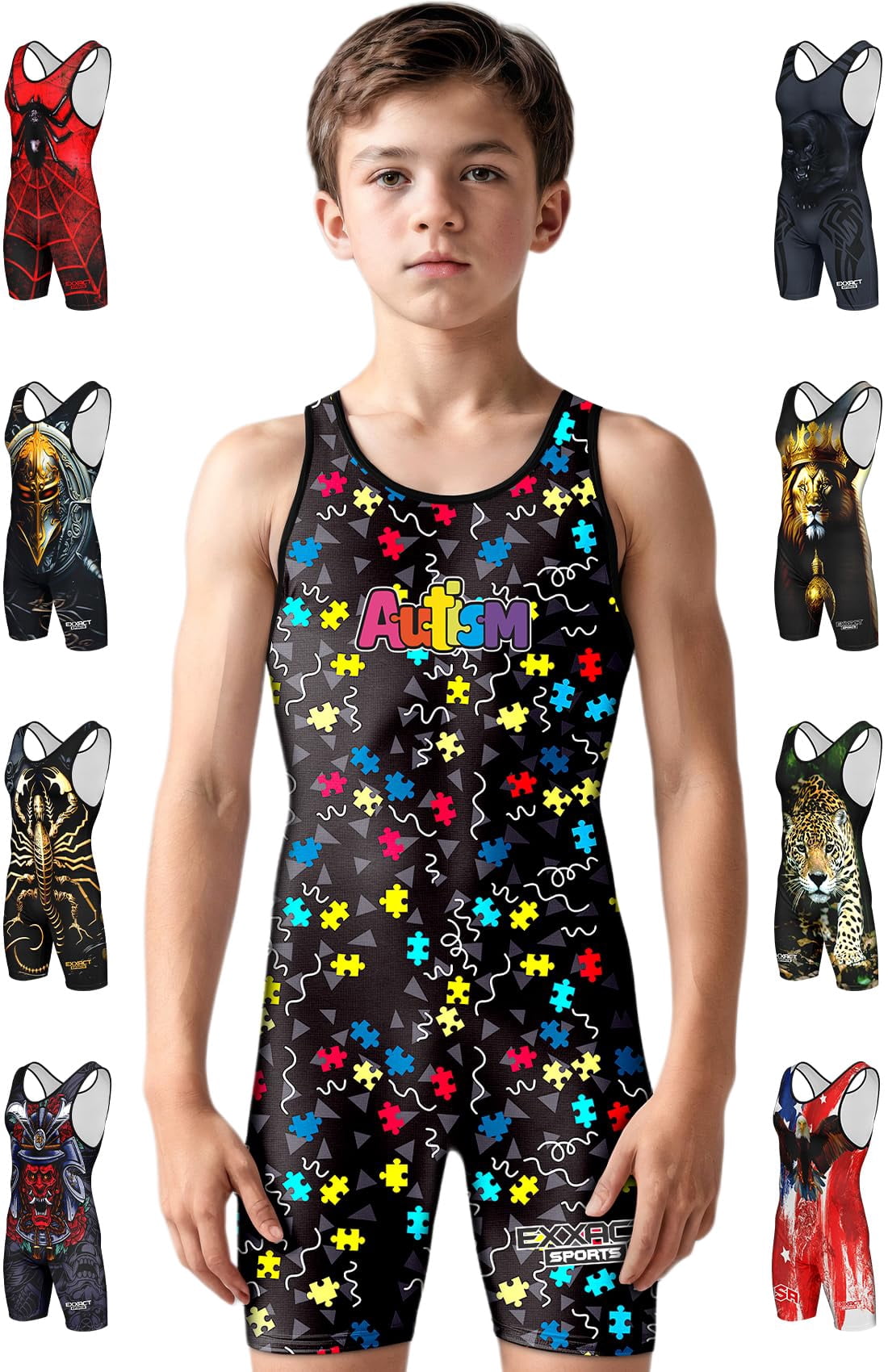 Exxact Sports Sublimated Youth Wrestling Singlet For Boys, Premium ...