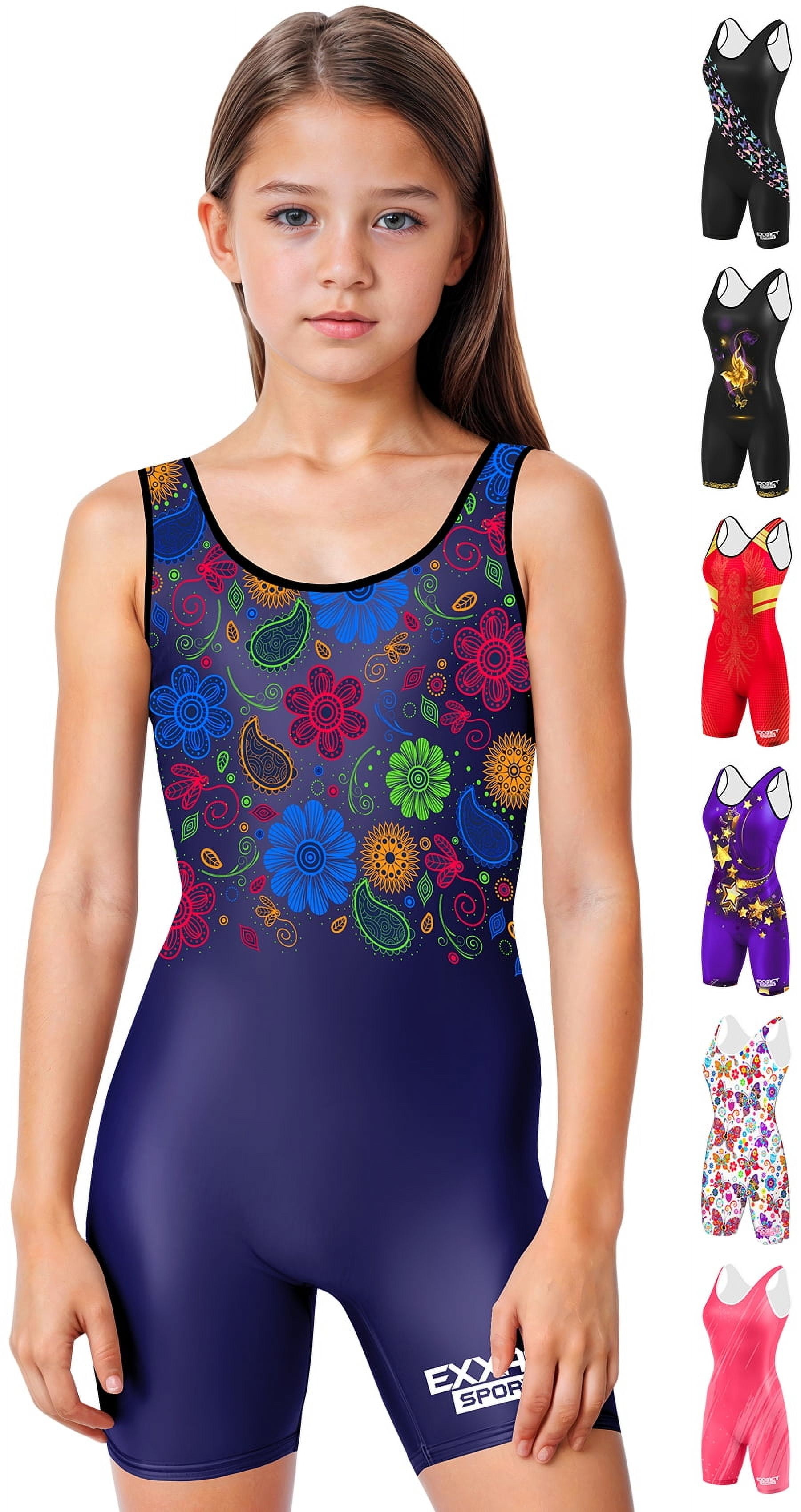 Exxact Sports Sublimated Youth Girls Wrestling Singlet – High-Cut, Full ...