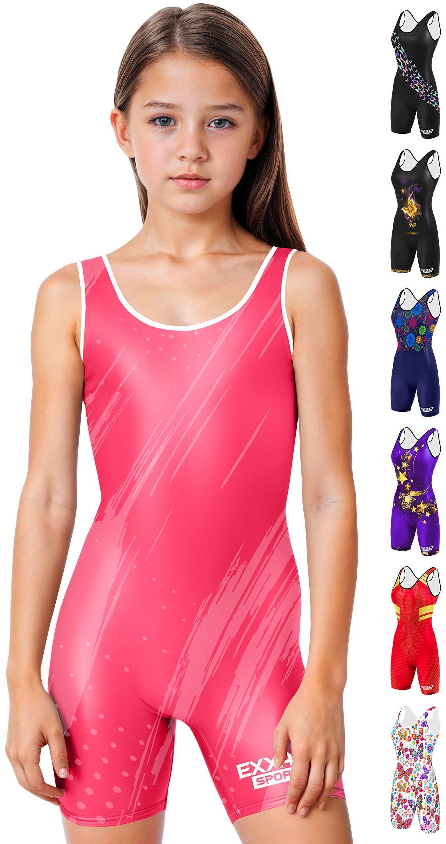 Exxact Sports Sublimated Youth Girls Wrestling Singlet – High-Cut, Full ...