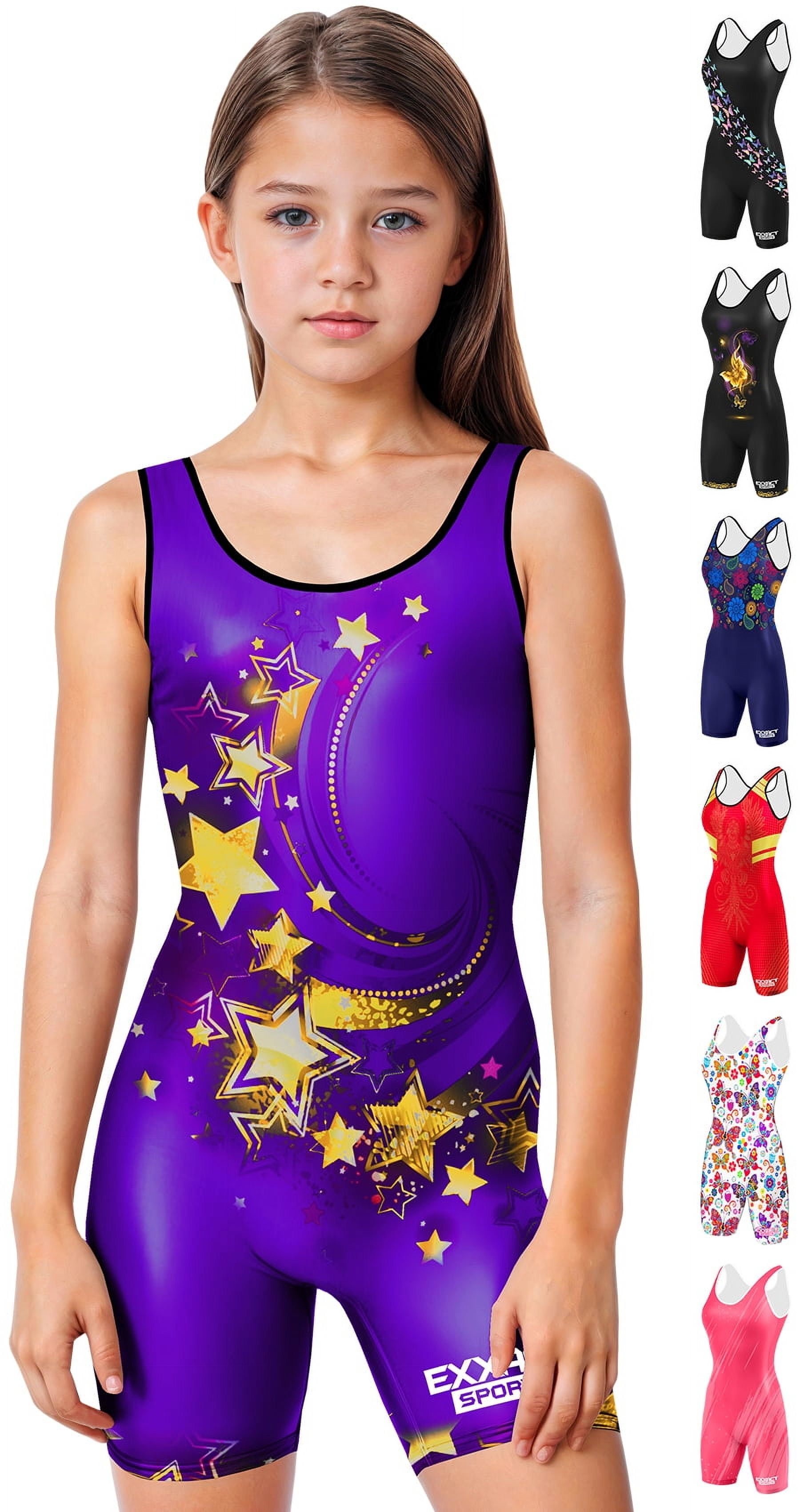 Exxact Sports Sublimated Youth Girls Wrestling Singlet – High-Cut, Full ...