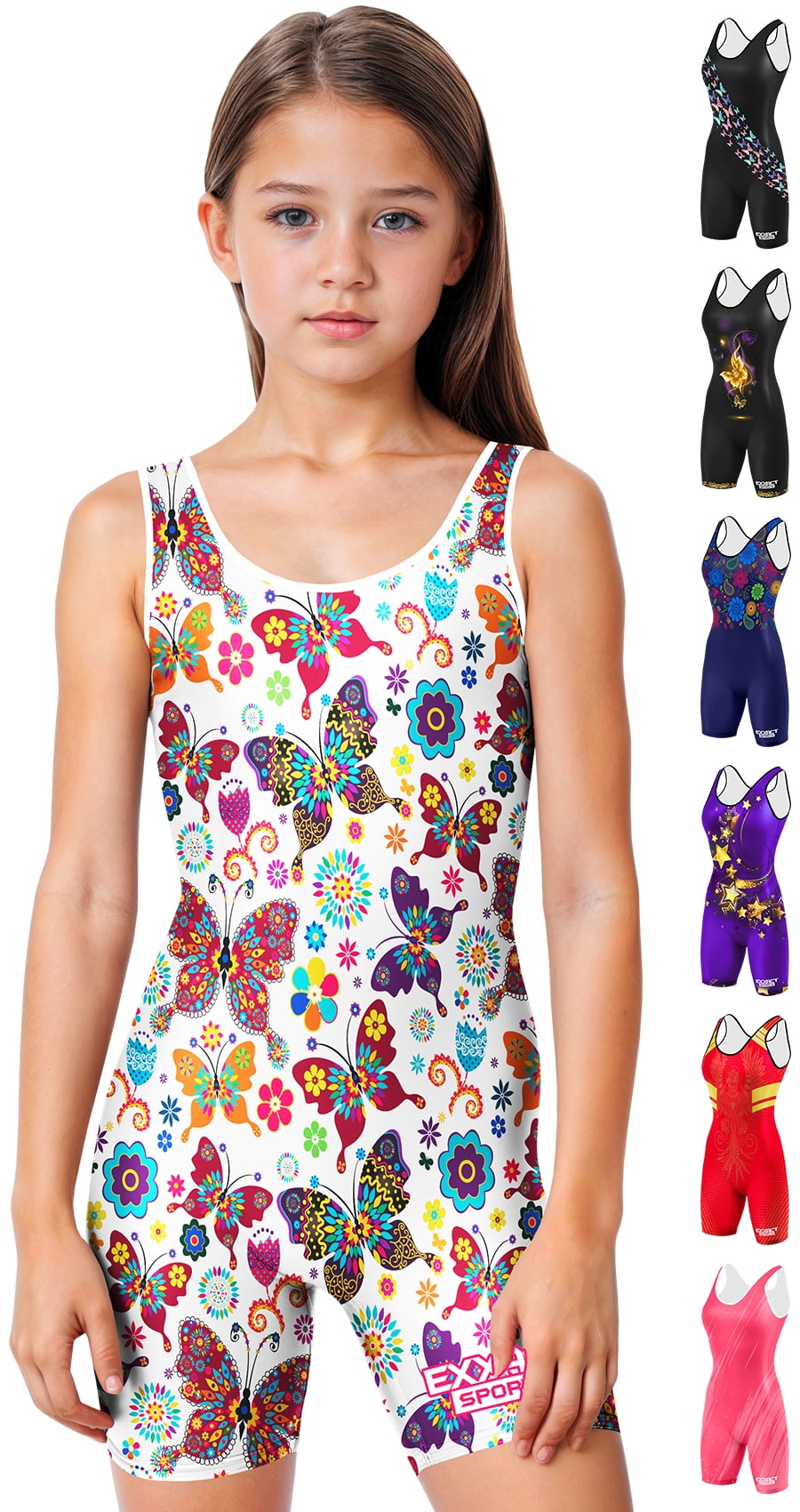 Exxact Sports Sublimated Youth Girls Wrestling Singlet – High-Cut, Full ...