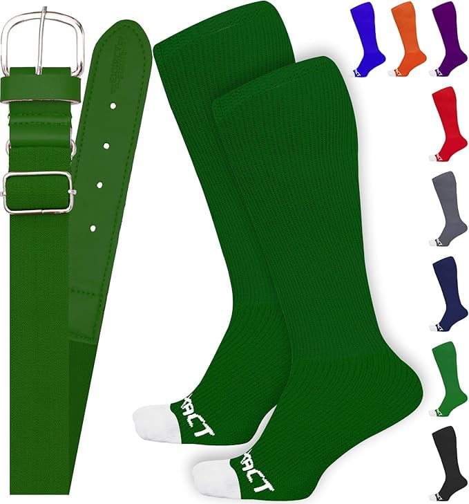 Exxact Sports Youth Baseball Socks and Belt Combo - Soft, Durable ...
