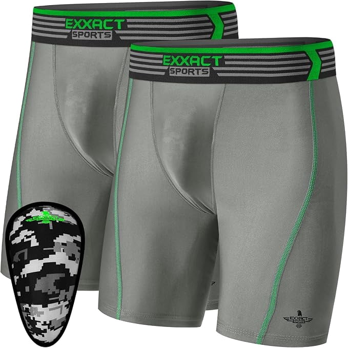 Exxact Sports Youth Compression Shorts with Soft Athletic Cup for ...