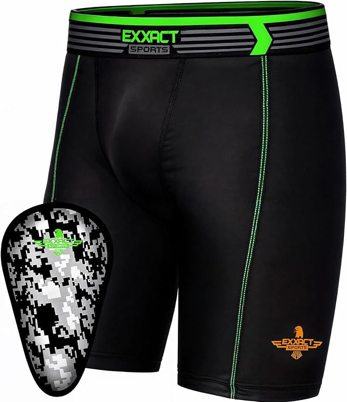 Exxact Sports Youth Compression Shorts with Soft Athletic Cup for ...
