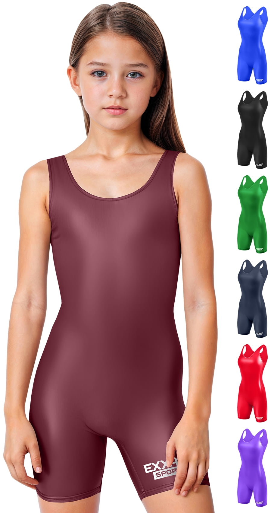 Exxact Sports Youth Girls Wrestling Singlet – High-Cut, Full-Coverage ...