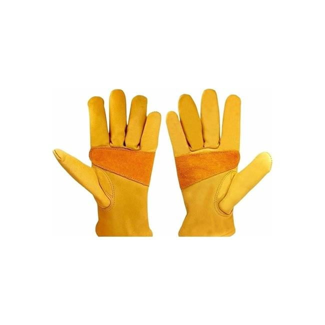 Exxo 9103-3 Cowhide Yellow Leather Work Gloves Small 3pk - Walmart.com