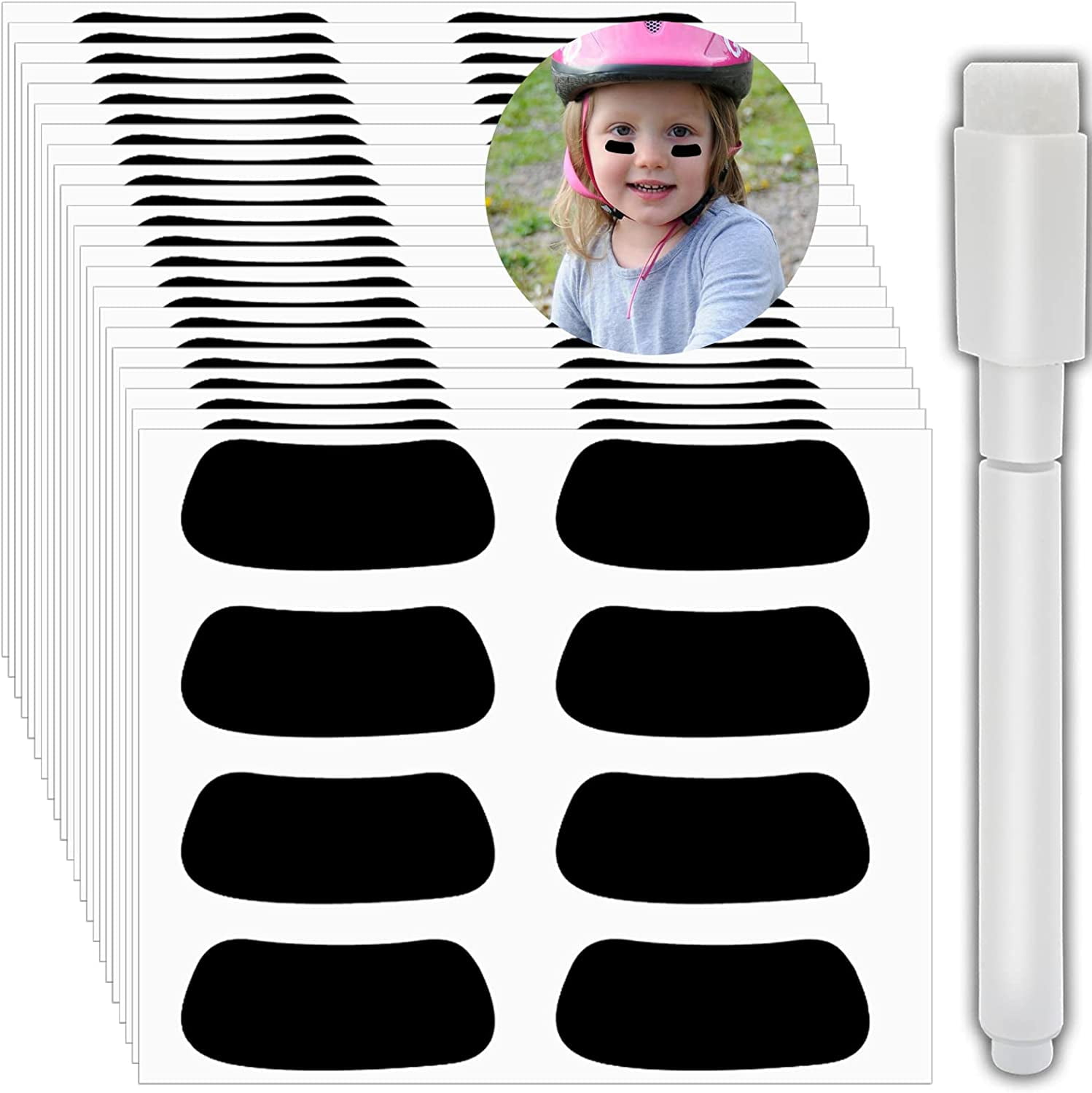Eye Black Sticker for Kids, 88 Pairs Eye Black Strips for Football ...