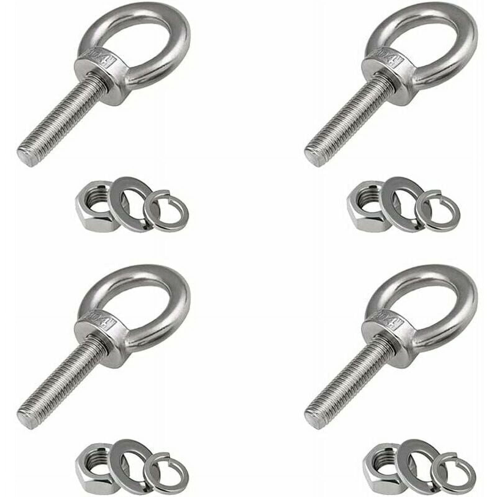 M8 Eye Bolt Set 4 Pieces Stainless Steel Ring Screw Eyelets with ...