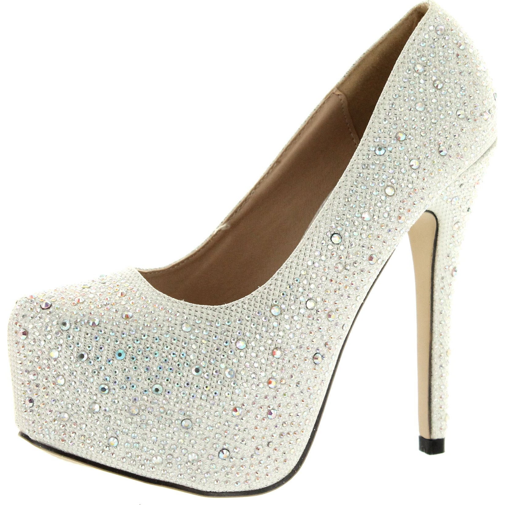 Eye Candie Womens Celine-85W Shiny Platform Pumps, White, 8 - Walmart.com