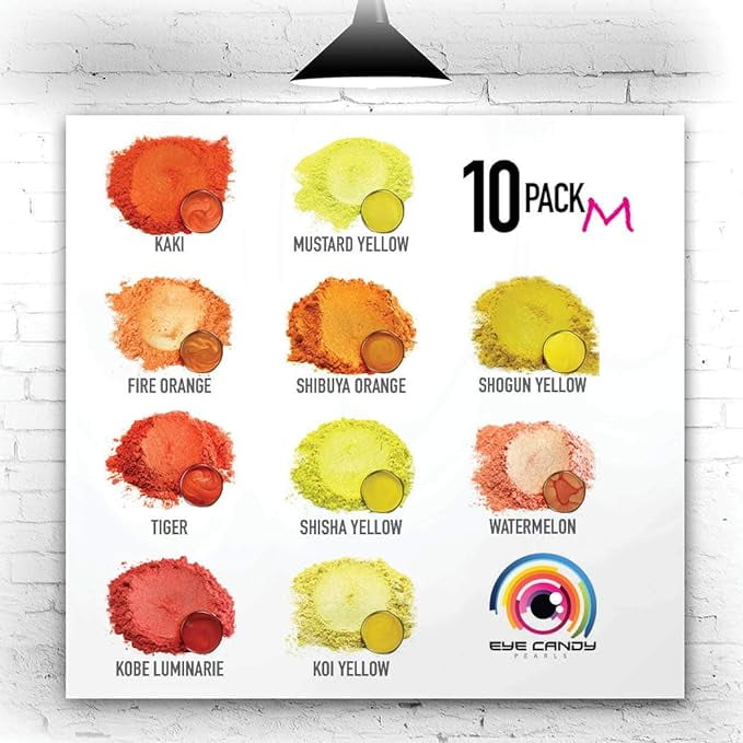 Eye Candy Mica Powder - Orange Yellow Pigment 10-Pack Set M - Colorant ...