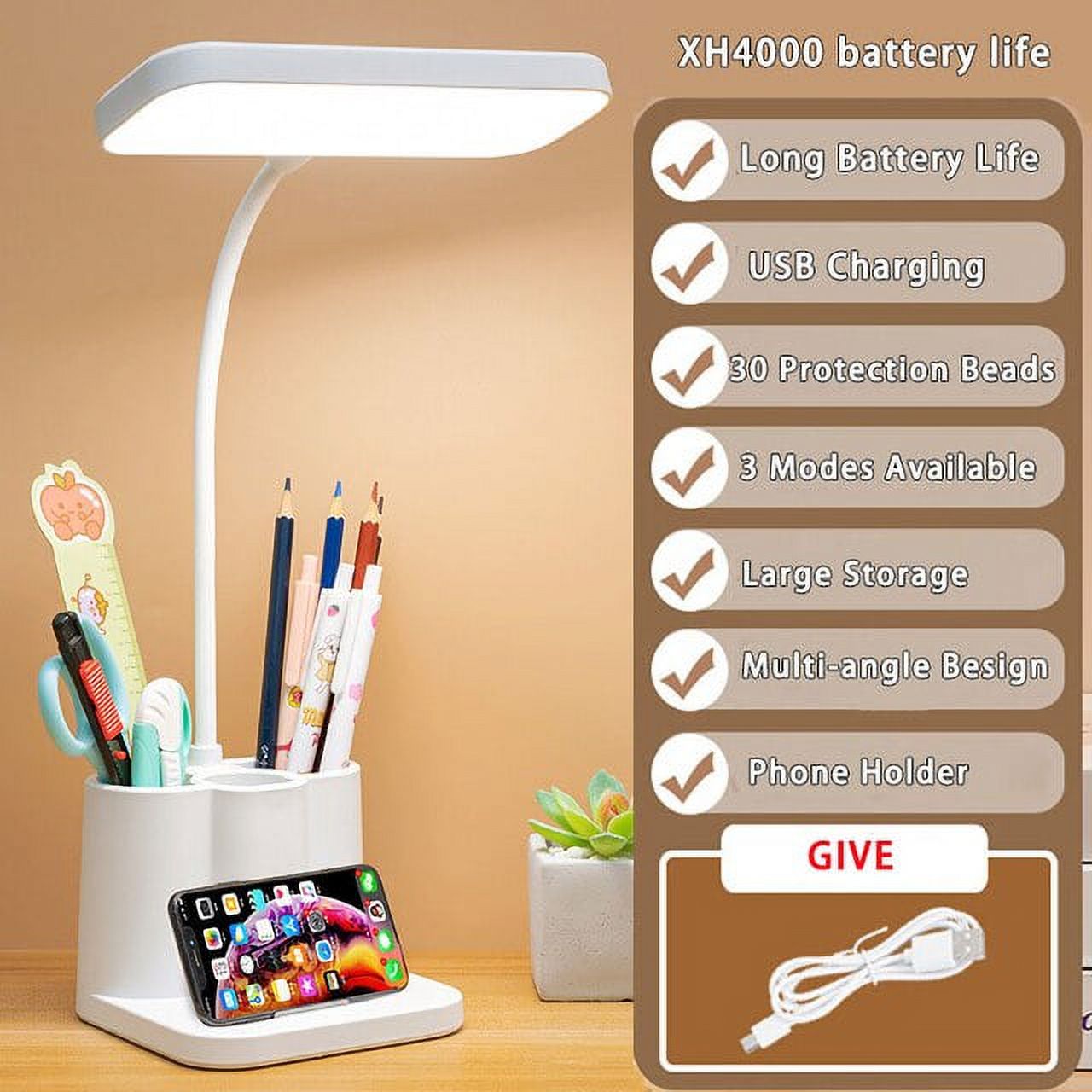 Eye-Caring, Stepless Dimming, Kids' Desk Light & Nightstand Accent for ...