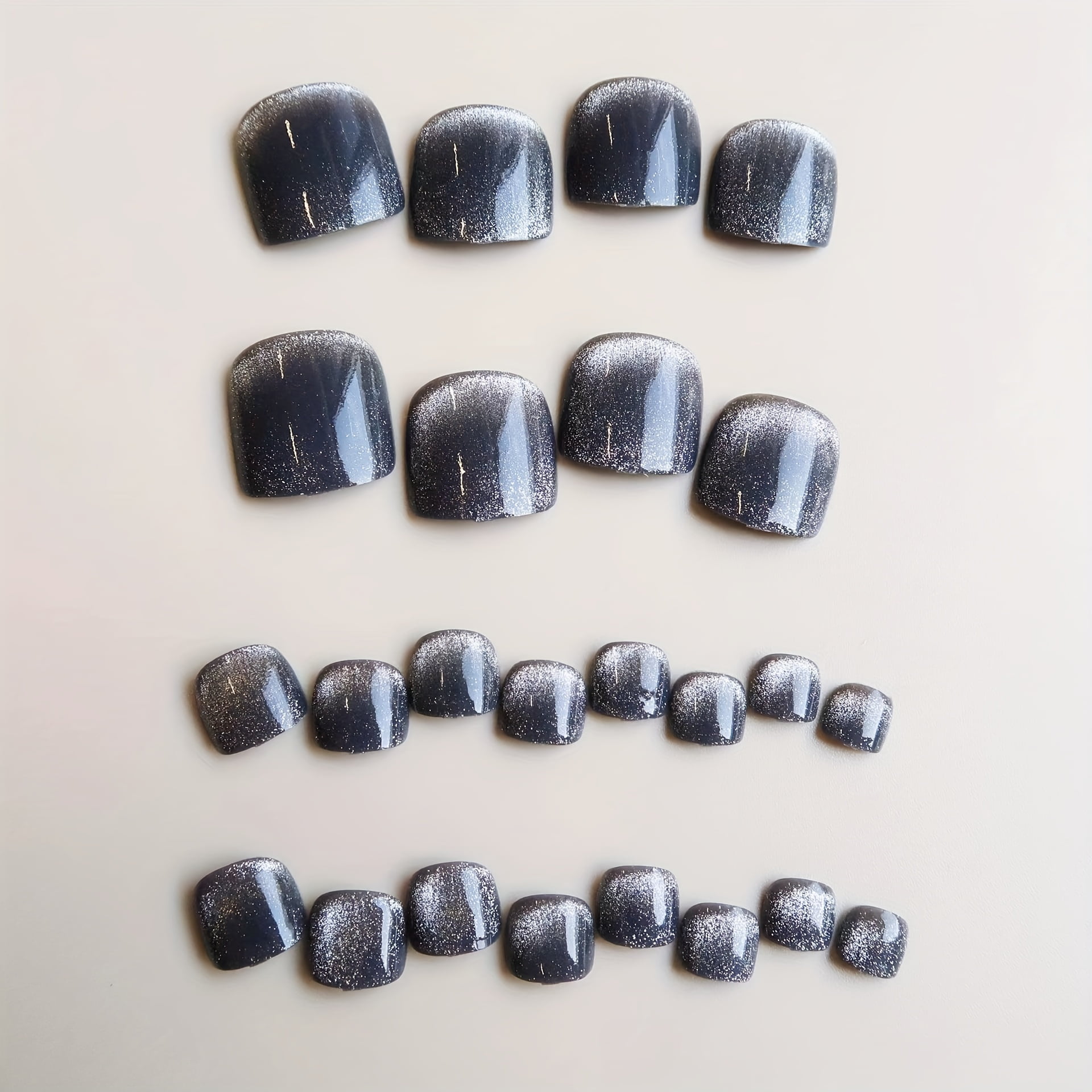 Eye Cat Square Press On Toenails Short, Blue Fake Toenails, Glossy ... Eye Cat Square Press On Toenails Short, Blue Fake Toenails, Glossy ...