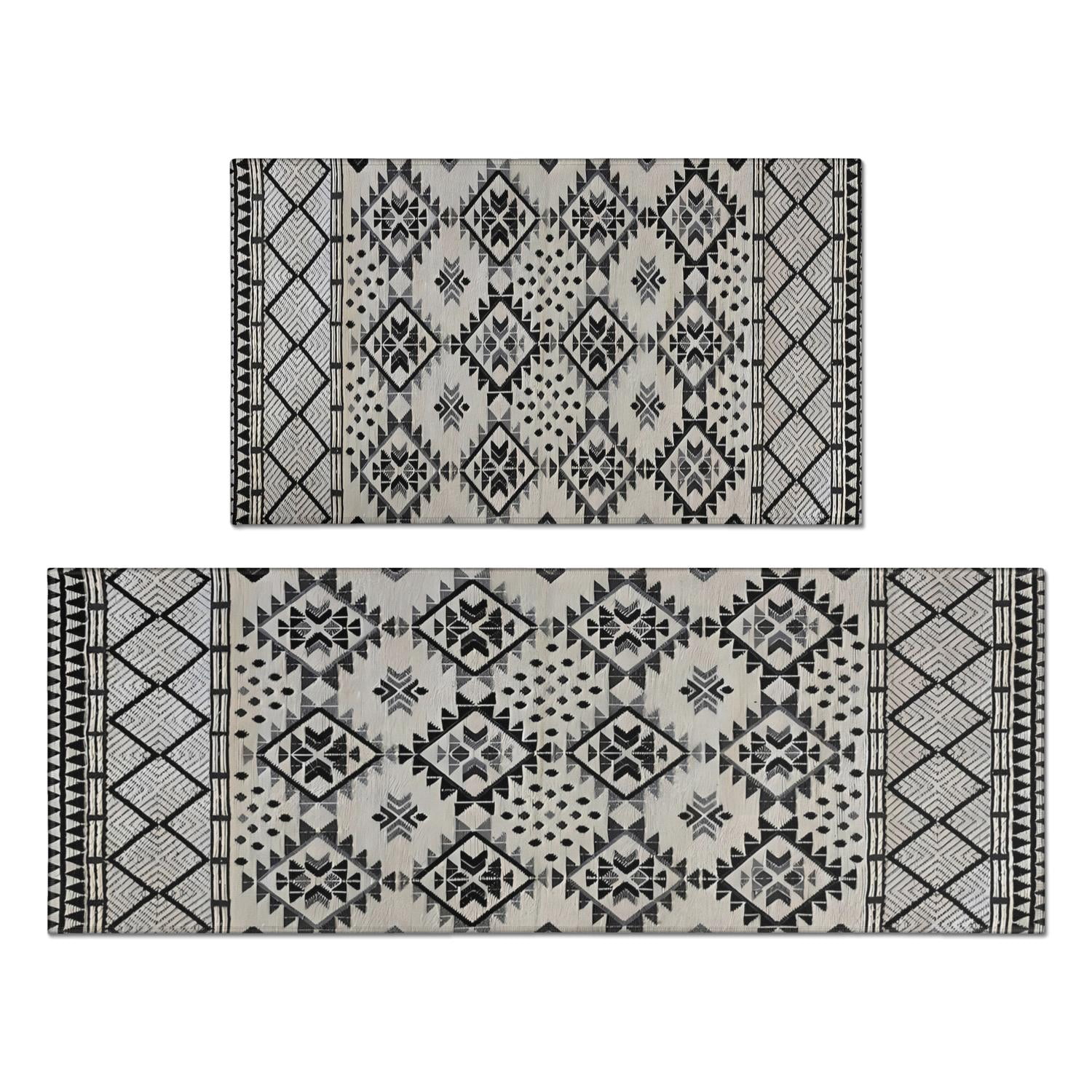 Eye-Catching Farmhouse Moroccan Throw Rug - Non-Slip, Soft Low-Pile ...