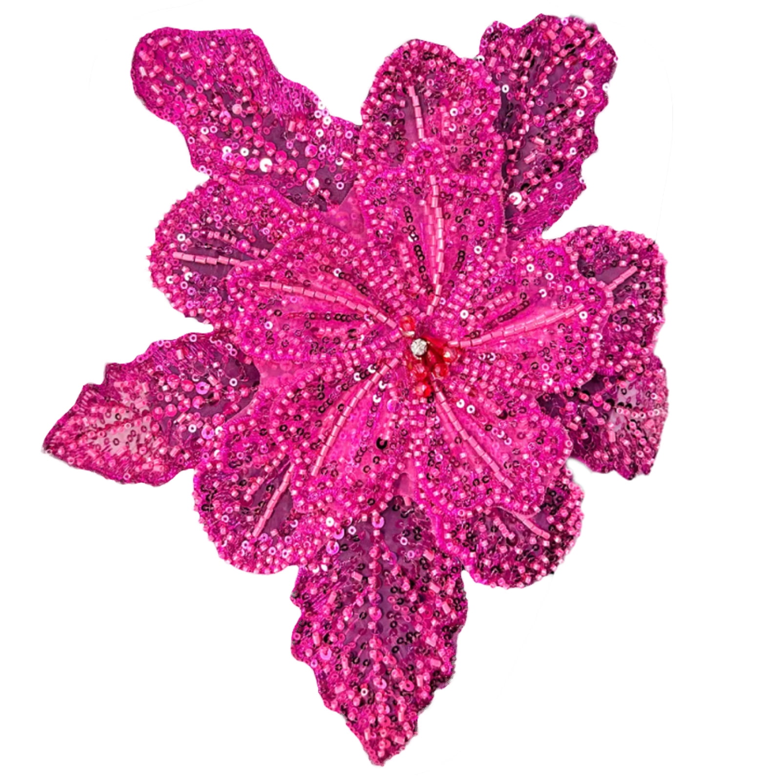 Eye-Catching Flower Fabric Applique Sequined Sewing on Patches for ...