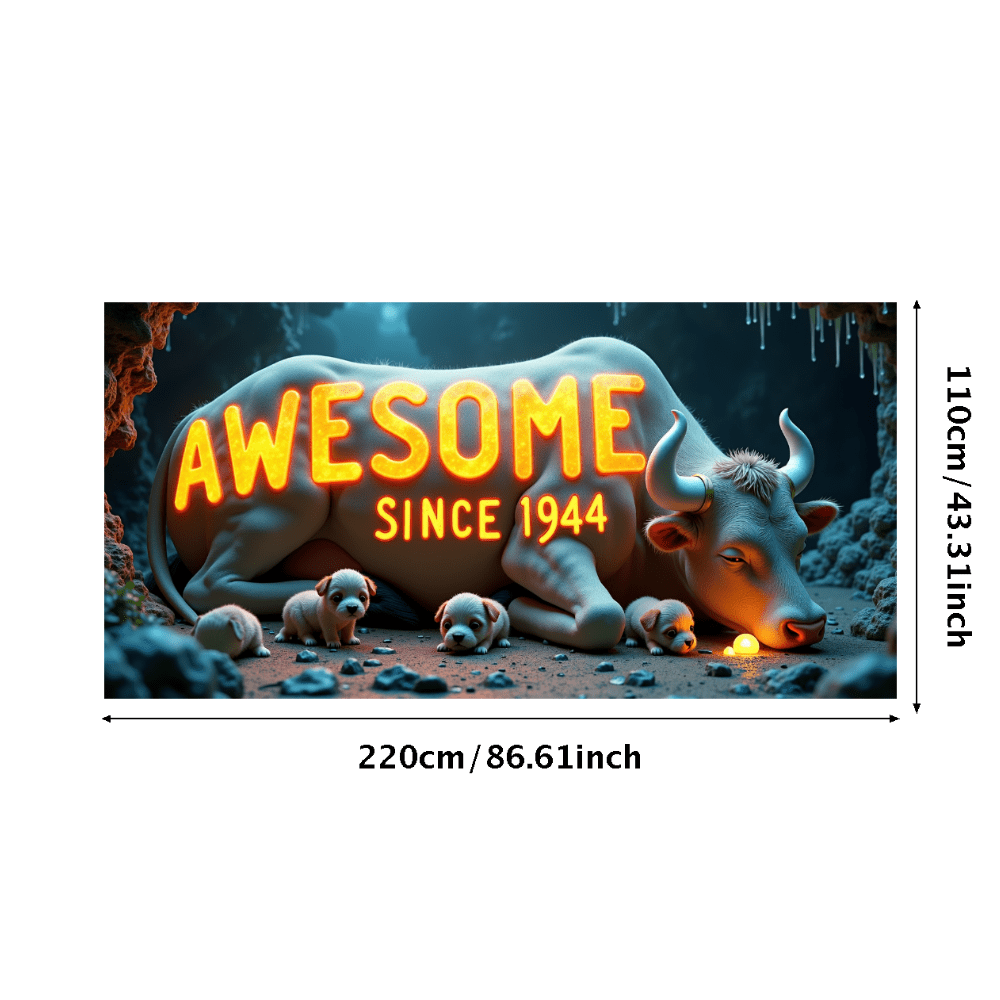 Eye Catching Neon Style Awesome Since 1944 Banner, Unique Decor for ...