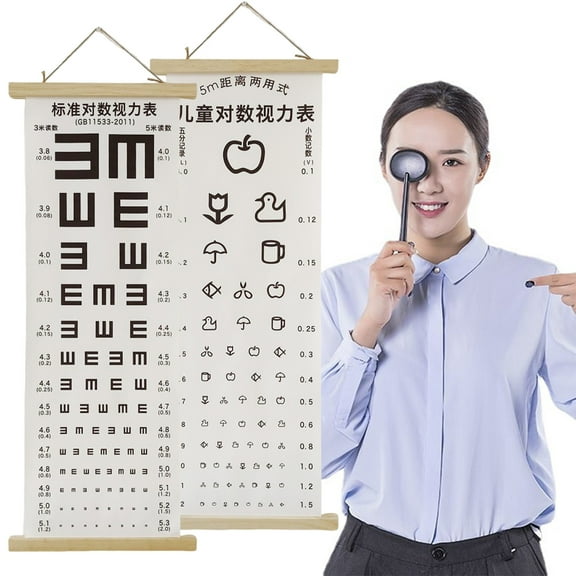 Traditional Snellen Eye Chart with Red Green Bar Visual Acuity Test 6m ...