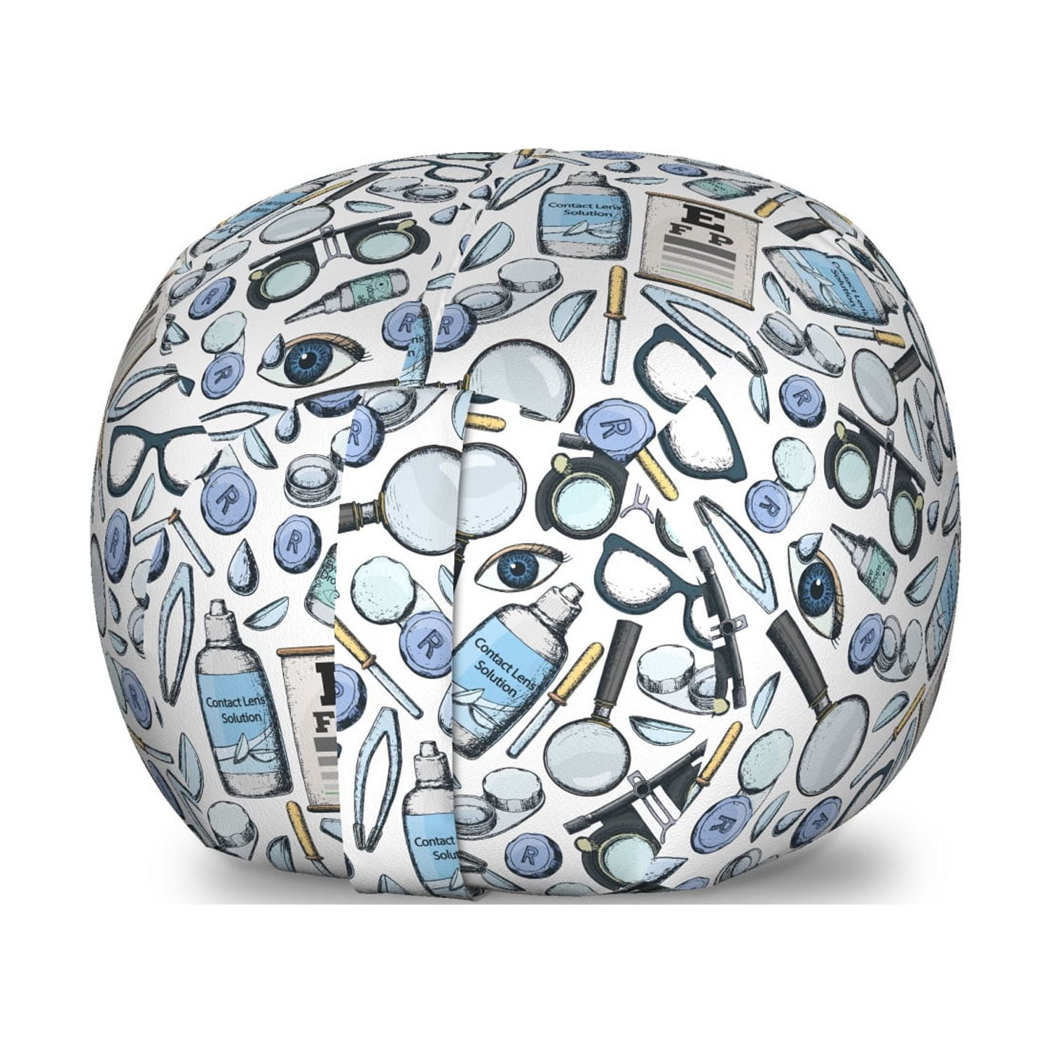 Eye Chart Storage Toy Bag Chair, Scattered Optometry Themed Accessories ...