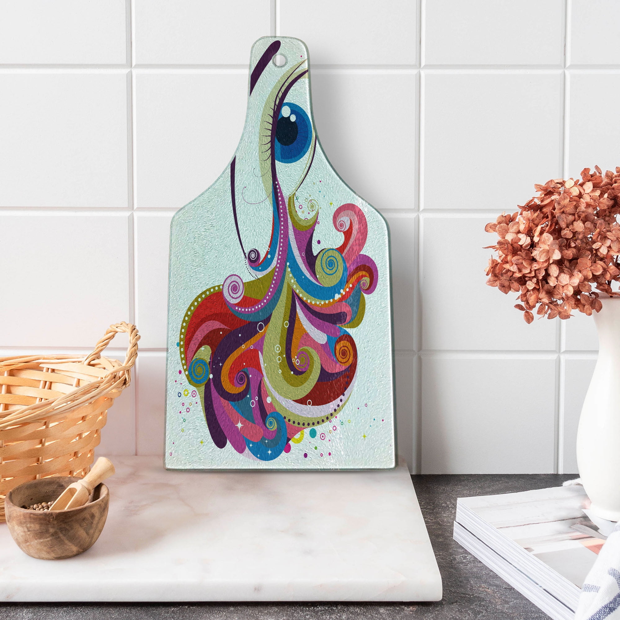 Eye Cutting Board, Abstract Art Woman's Eye Colorful Vibrant Swirls ...