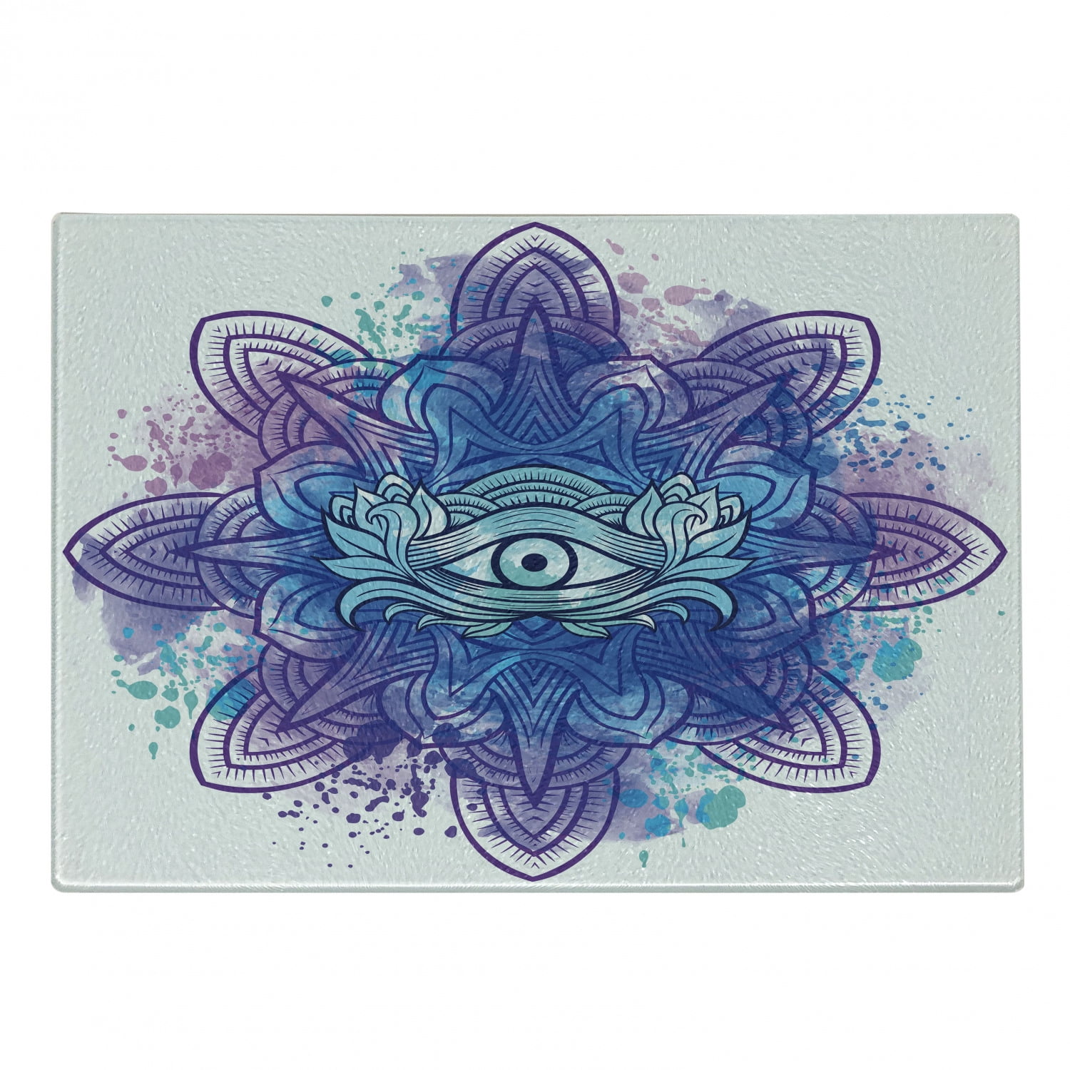 Eye Cutting Board, Third Eye with Hand Drawn Mandala Vivid Colors Aura ...