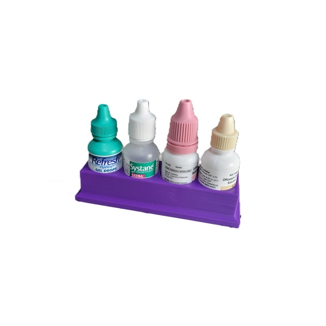 Eye Drop Bottle Organizer Tray – 4-Slot Holder for Eye Drops Compact ...