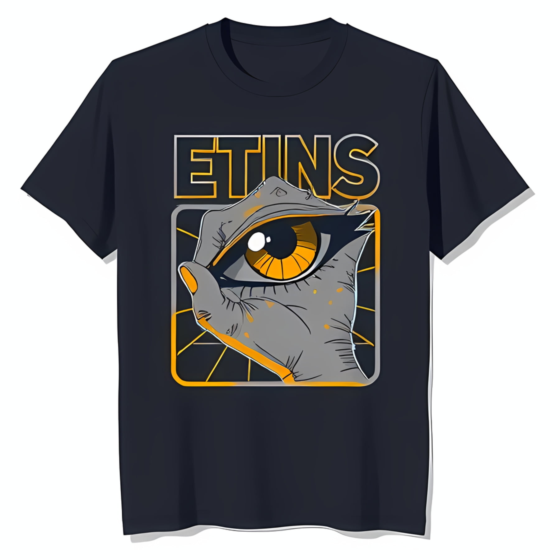 Eye Graphic T-Shirt with Iris & Hand Design Unique Black Tee - Walmart.com