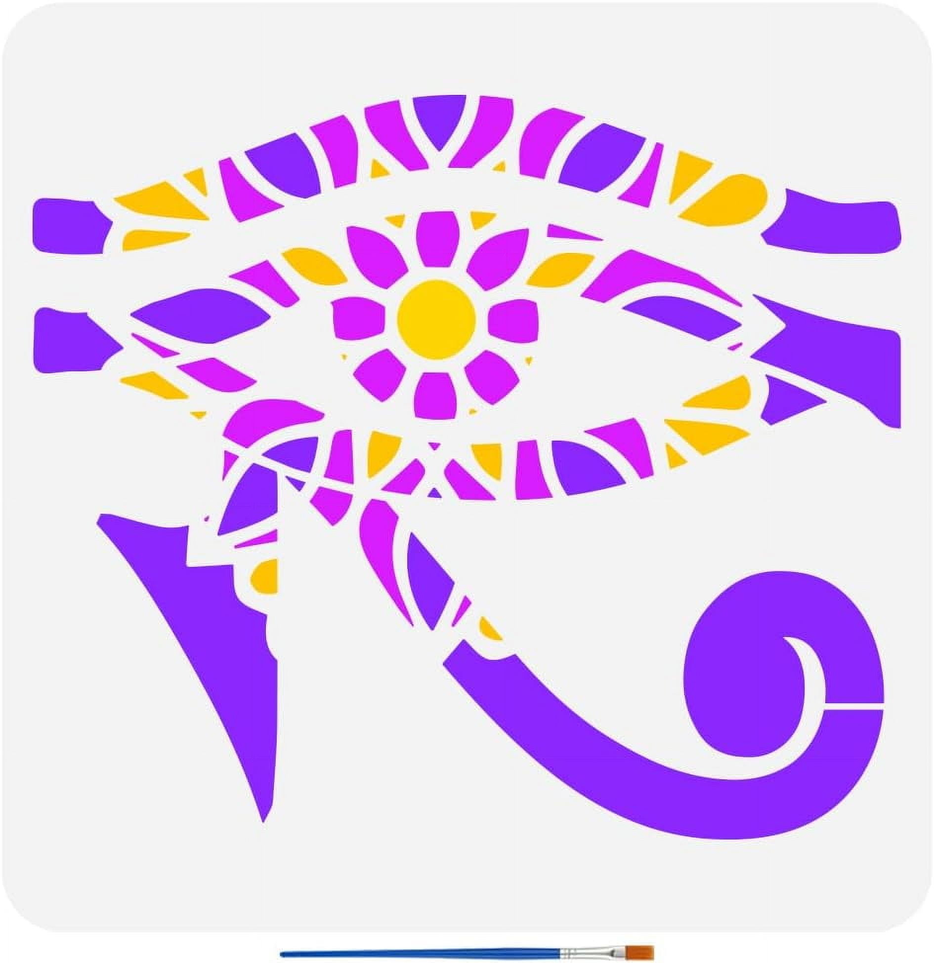 The Eye of Horus Stencil 11.8x11.8Inch Mandala Stencil with a Paint ...