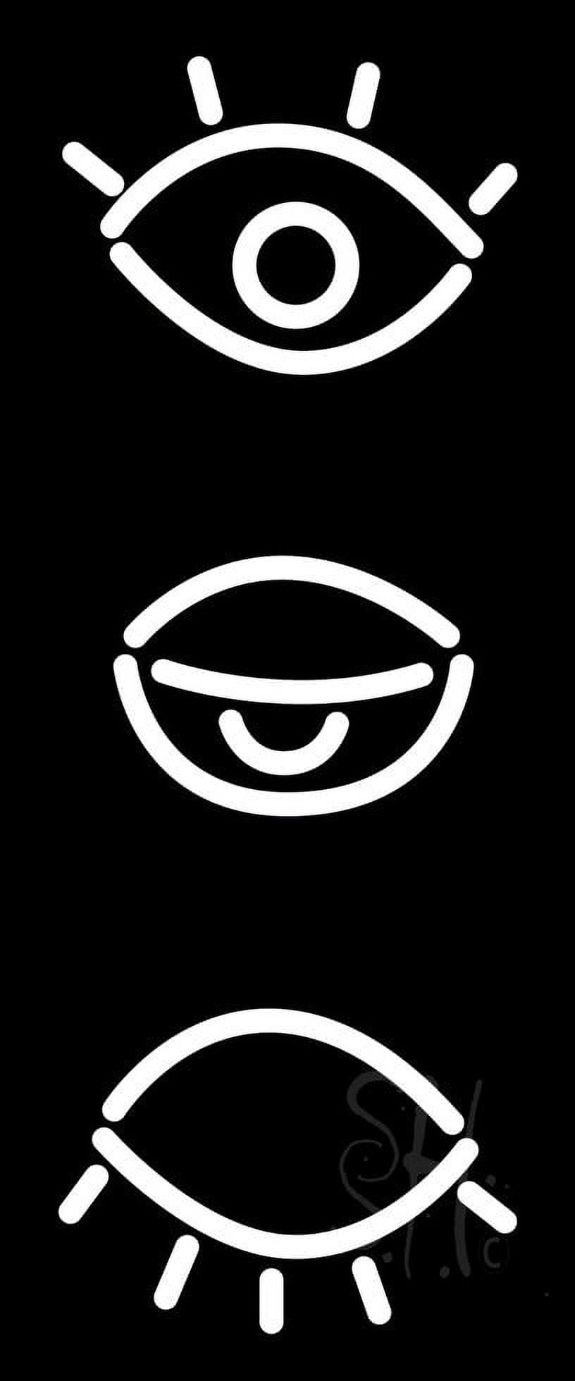 Eye Eye Eye LED Neon Sign 24" Tall x 10" Wide - inches Black Square Cut ...