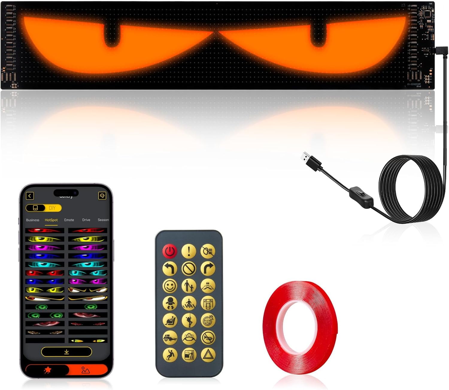 Eye Lights for Windshield 1 count - 23.42x4.72In Programmable Flexible ...