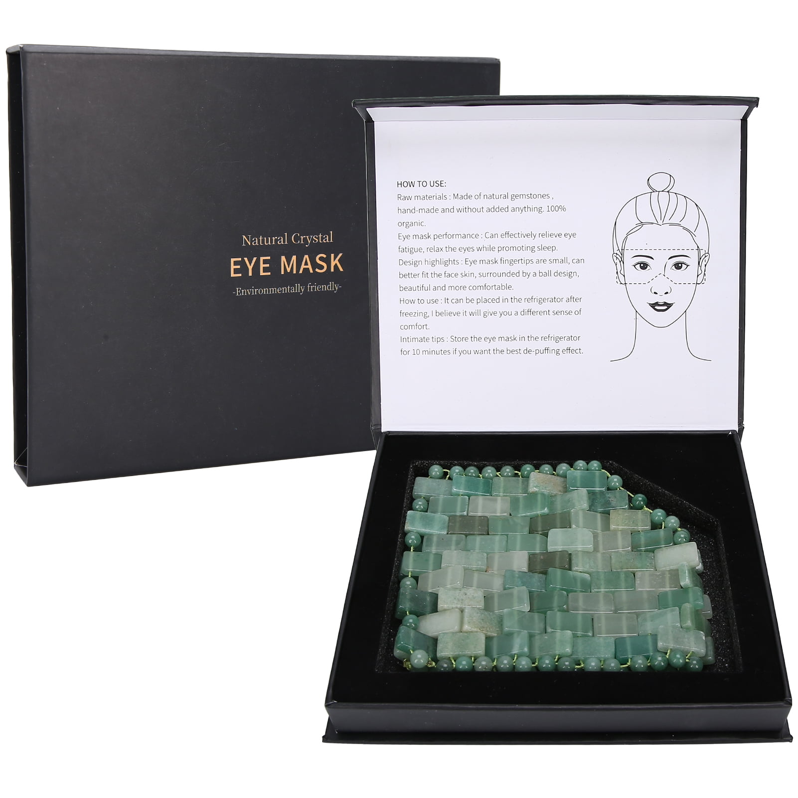 Eye Mask Face Massager Natural Jadestone Soothes Fatigue Reduce ...