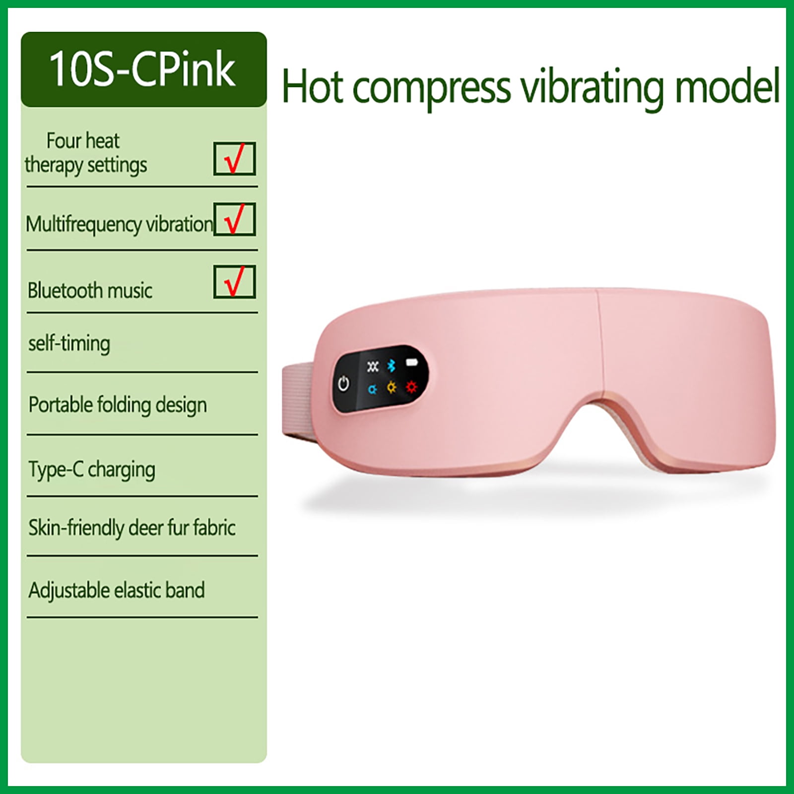 Eye Massager for Adults - Foldable & Portable Heated Mask, Featuring ...