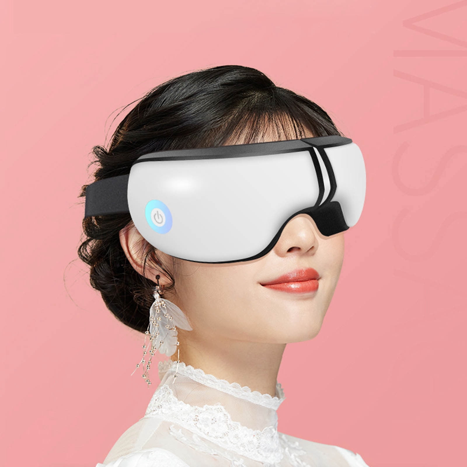 Eye Massager Headband, Hot Compress Therapy, 3D Rolling Eye Roller ...