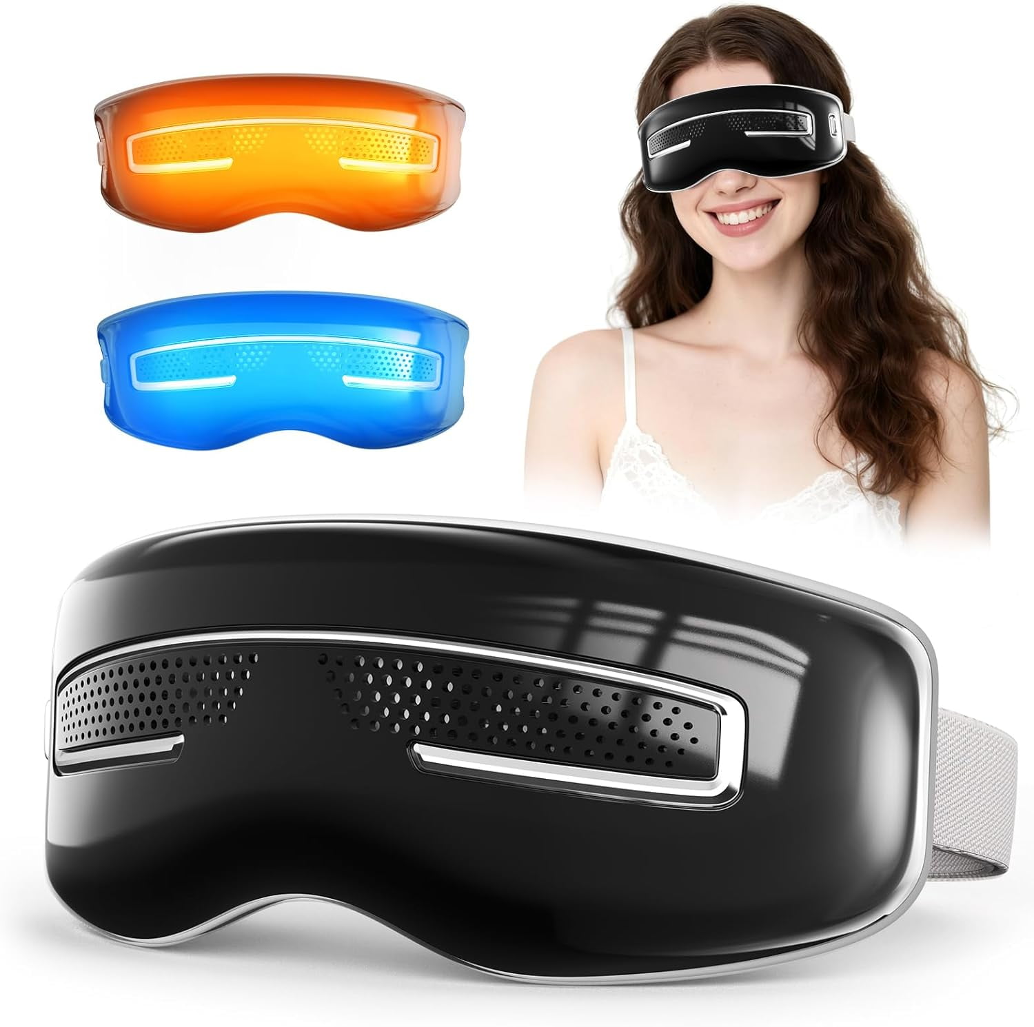 Eye Massager with Heat and Cooling, Integrated Smart Sleep Mask with ...