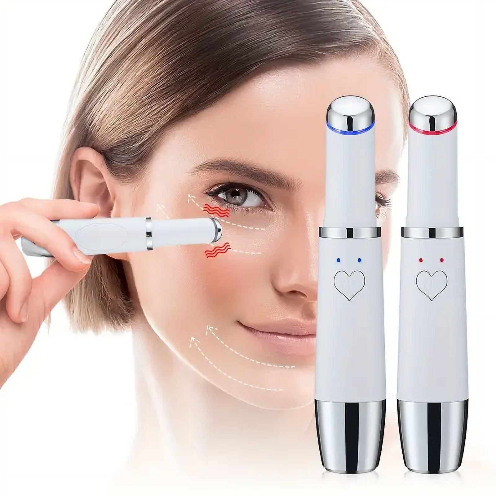 Eye Massager Wand, Eye Cream Booster With Heat/Vibration/Red Blue Light ...