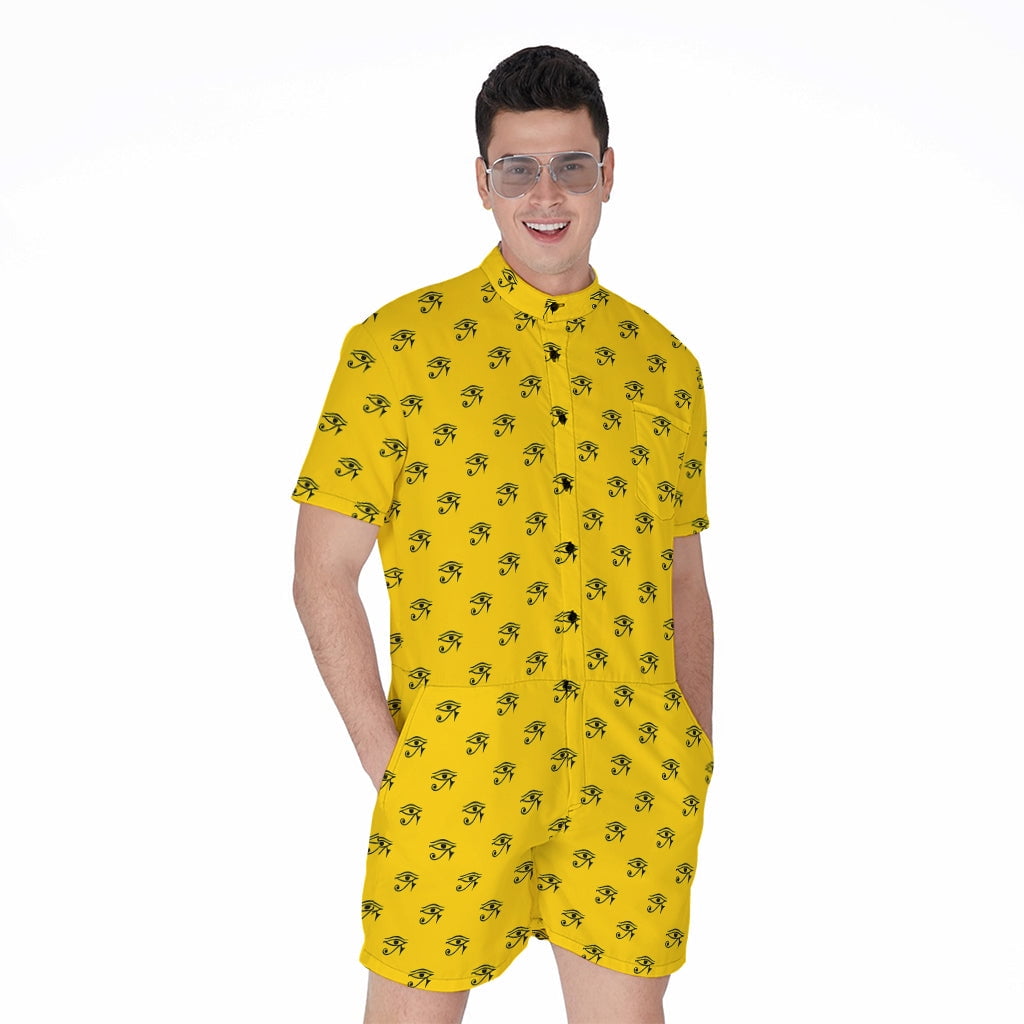 Eye Of Horus Symbol Pattern Short Sleeve Men'S Rompers, Eyes Casual ...