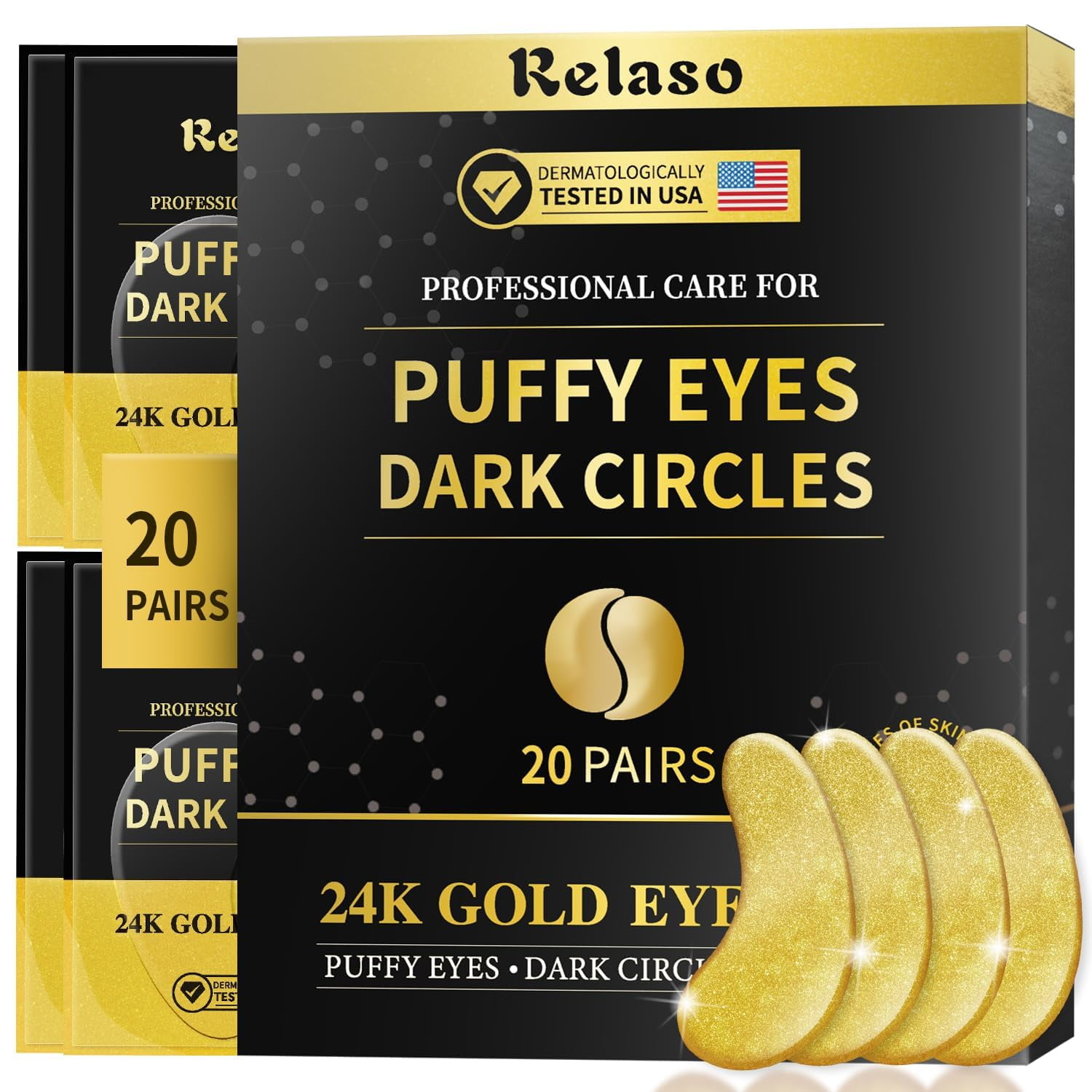 Under Eye Patches, Dermatology TMA2 Golden Eye Mask with Amino Acid ...