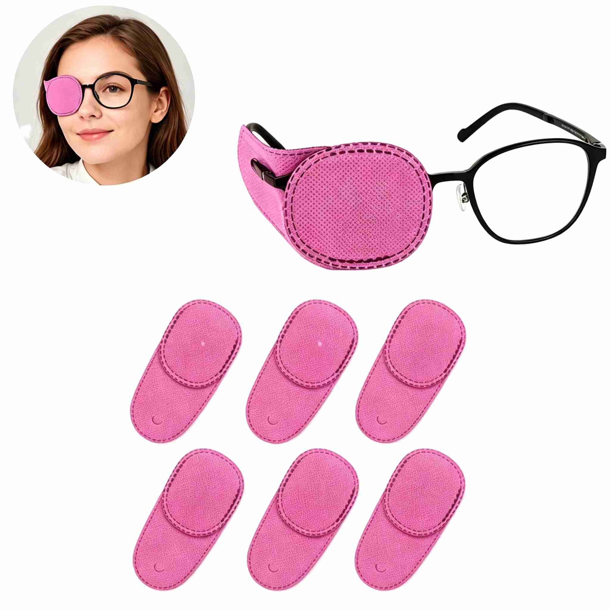 Eye Patches for Glasses 6 Pack, MODANU Reusable Non-Woven Fabric Eye ...