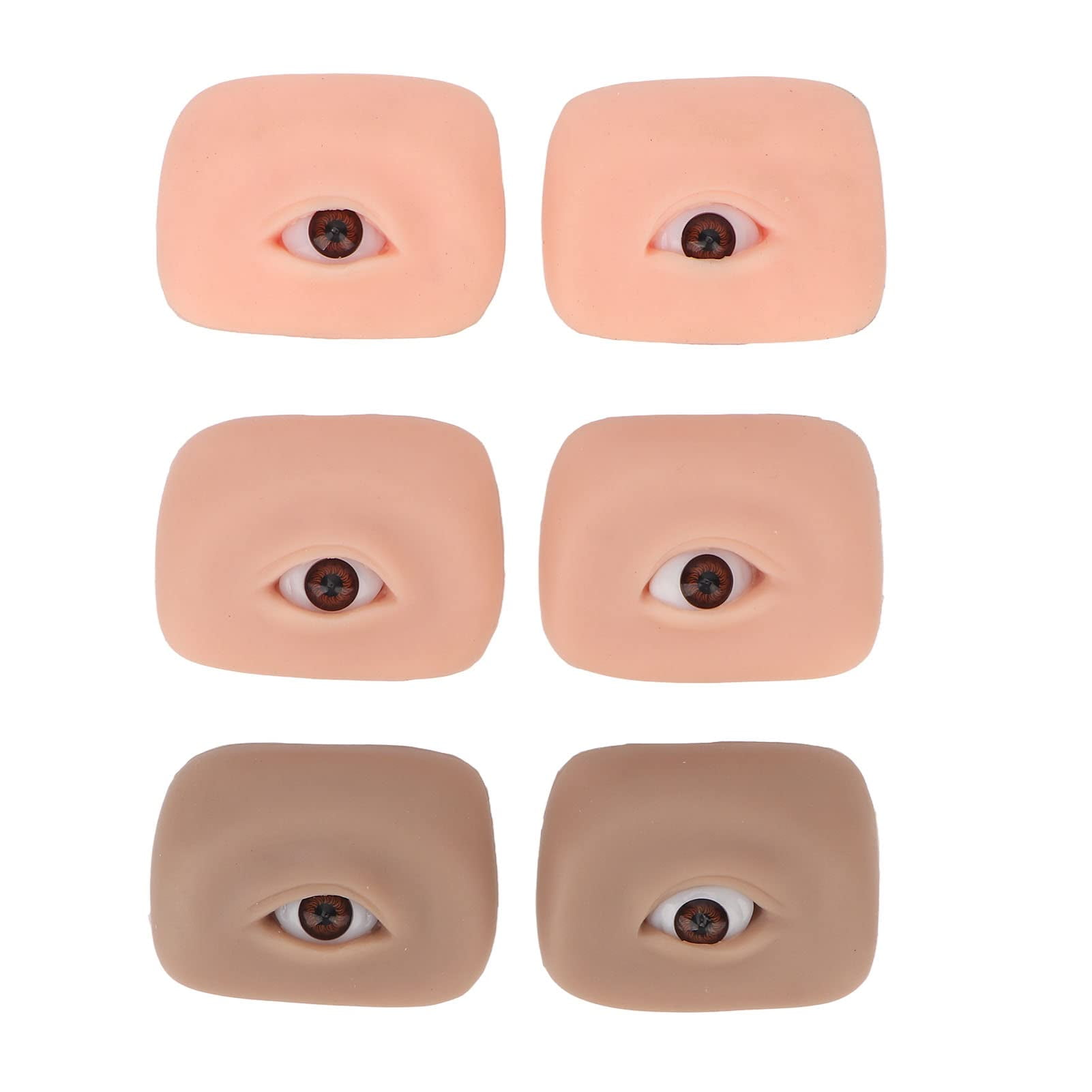 Eye Practice Skin, 3 Pairs 3D Silicone Fake Eye Practice Skin Makeup Face Board Microblading ...