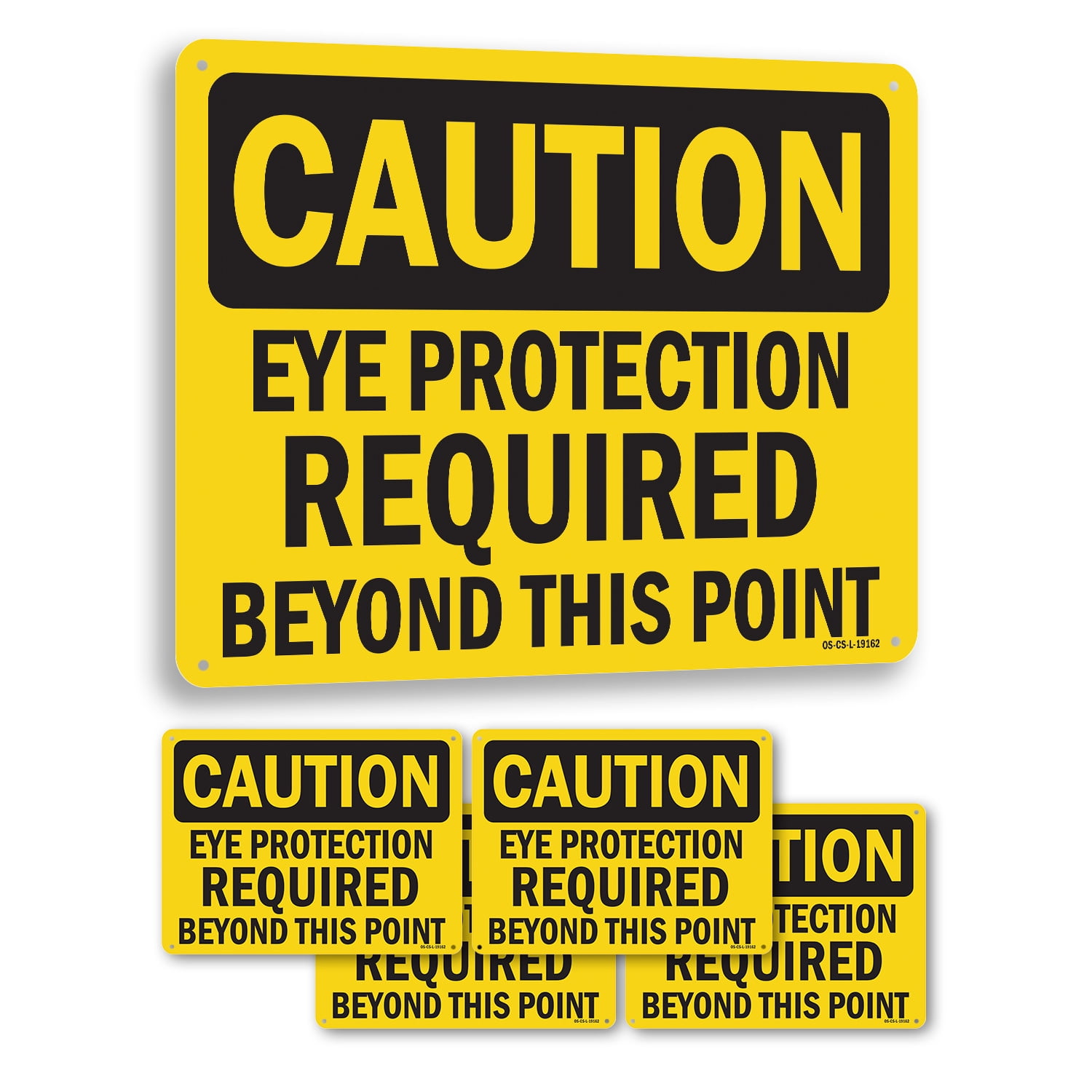 Eye Protection Required Beyond This Point OSHA Caution Rigid Plastic ...