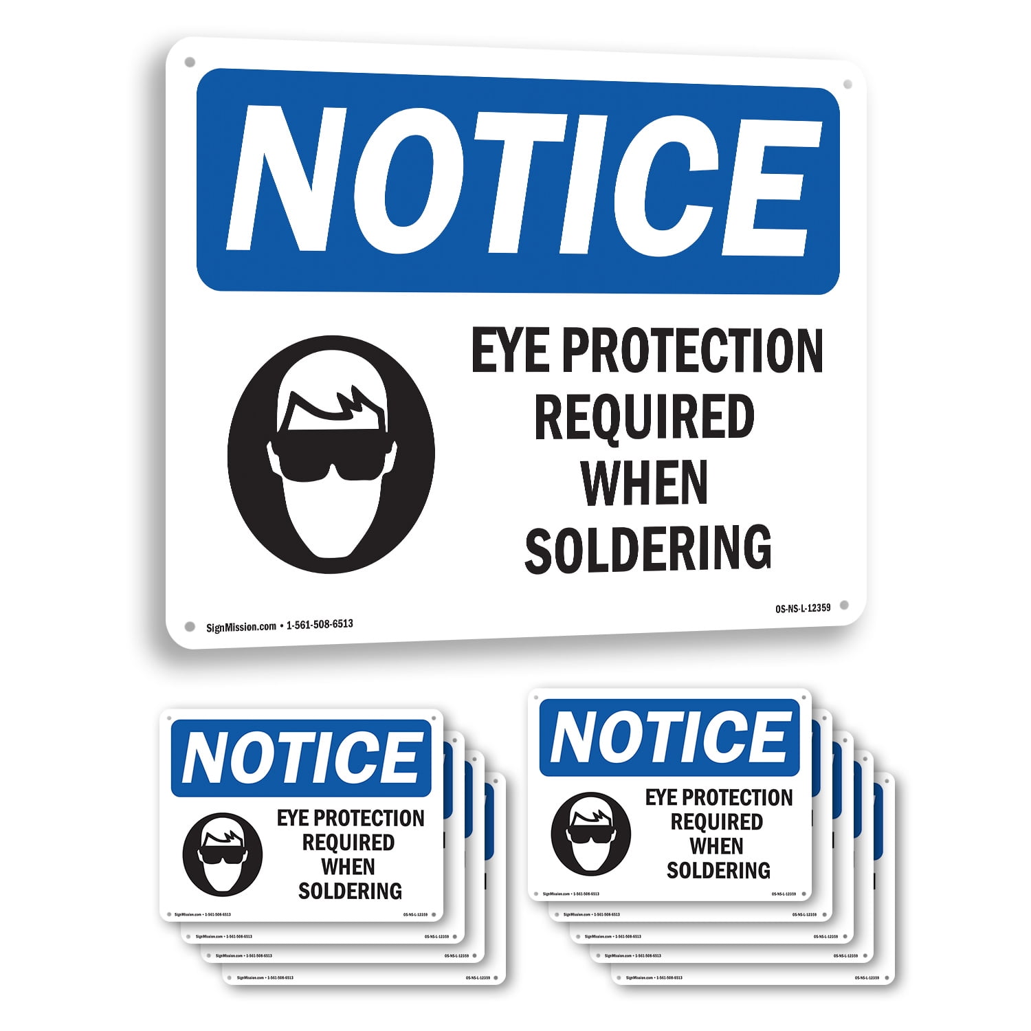 Eye Protection Required When Soldering OSHA Notice Aluminum Sign 24 ...