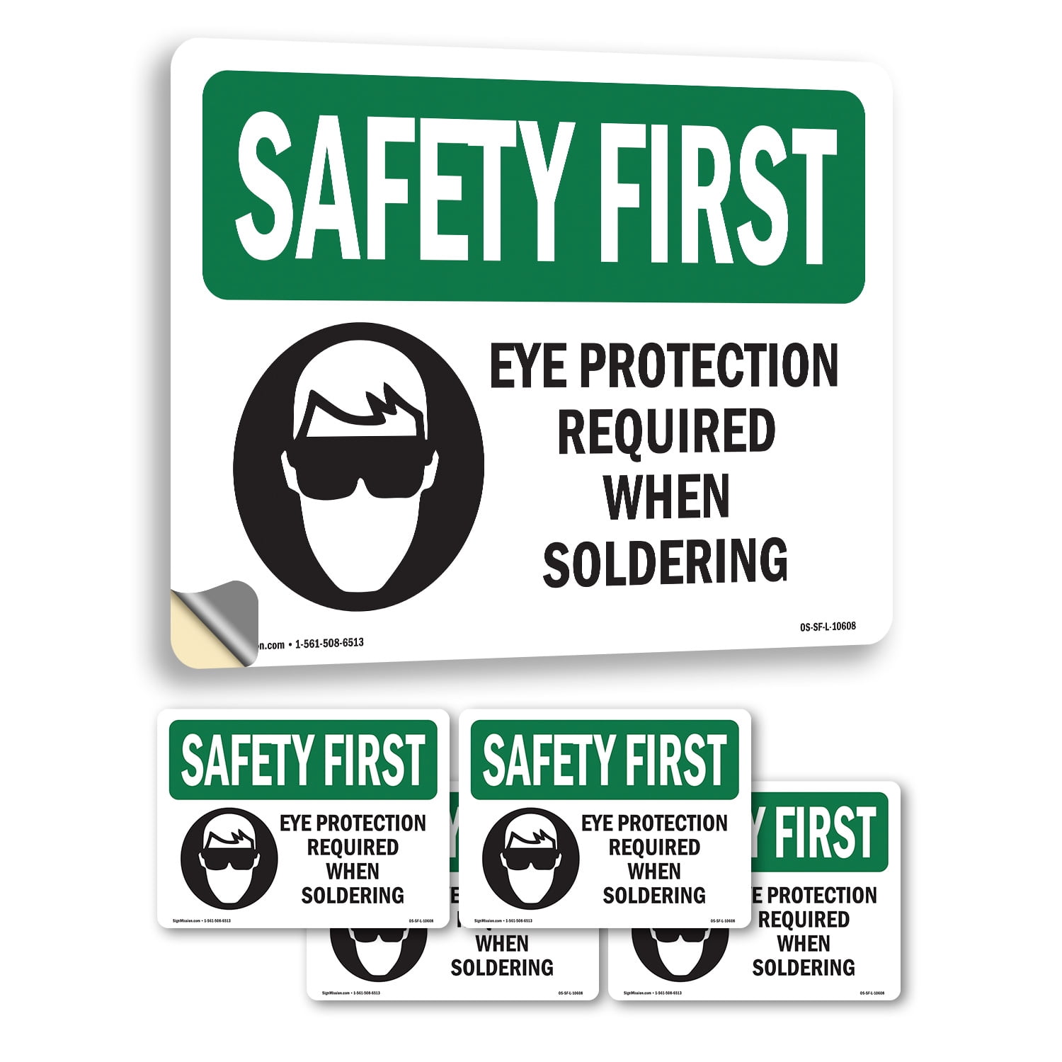 Eye Protection Required When Soldering With Symbol OSHA SAFETY FIRST ...