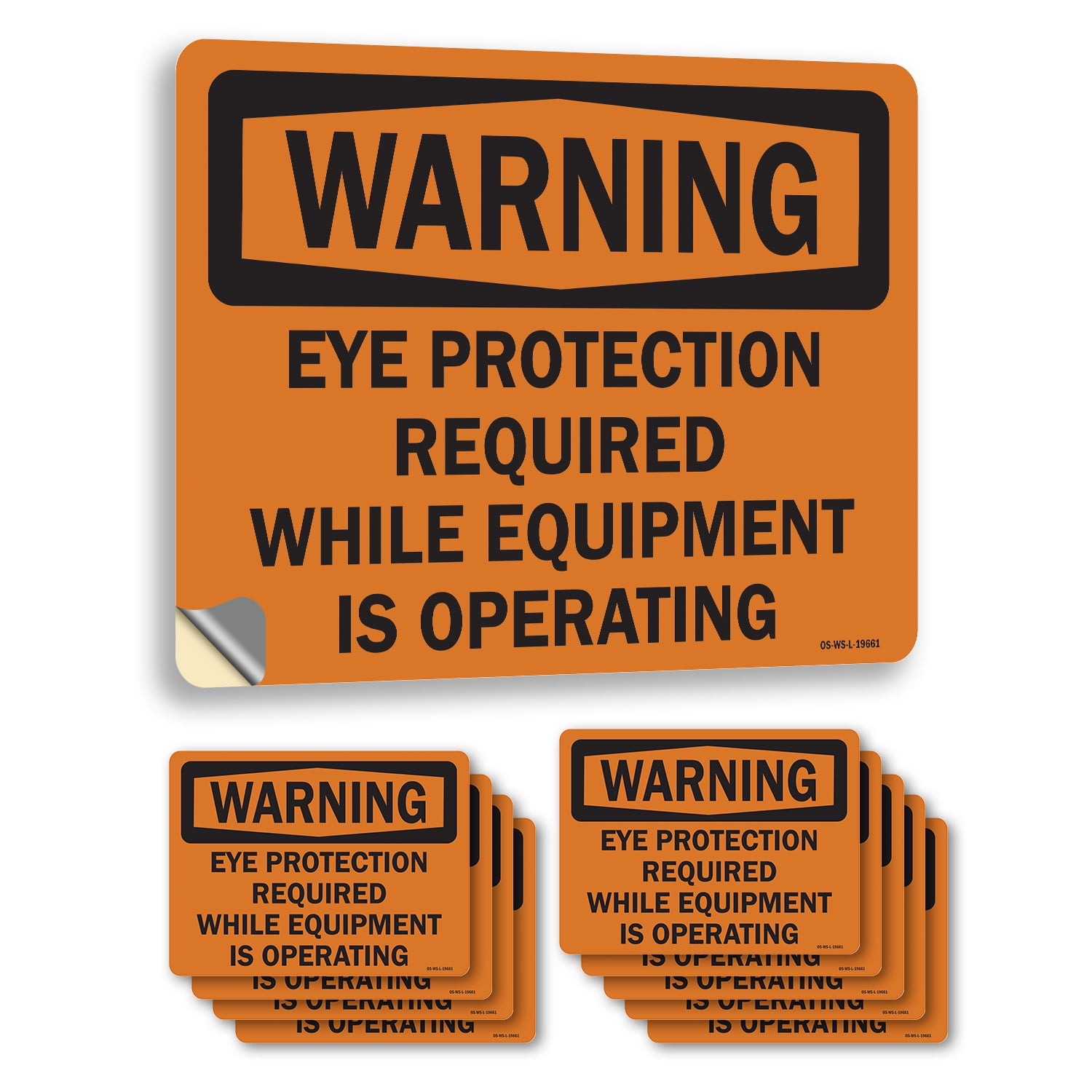 Eye Protection Required While Equipment Is Operating OSHA Warning Vinyl ...