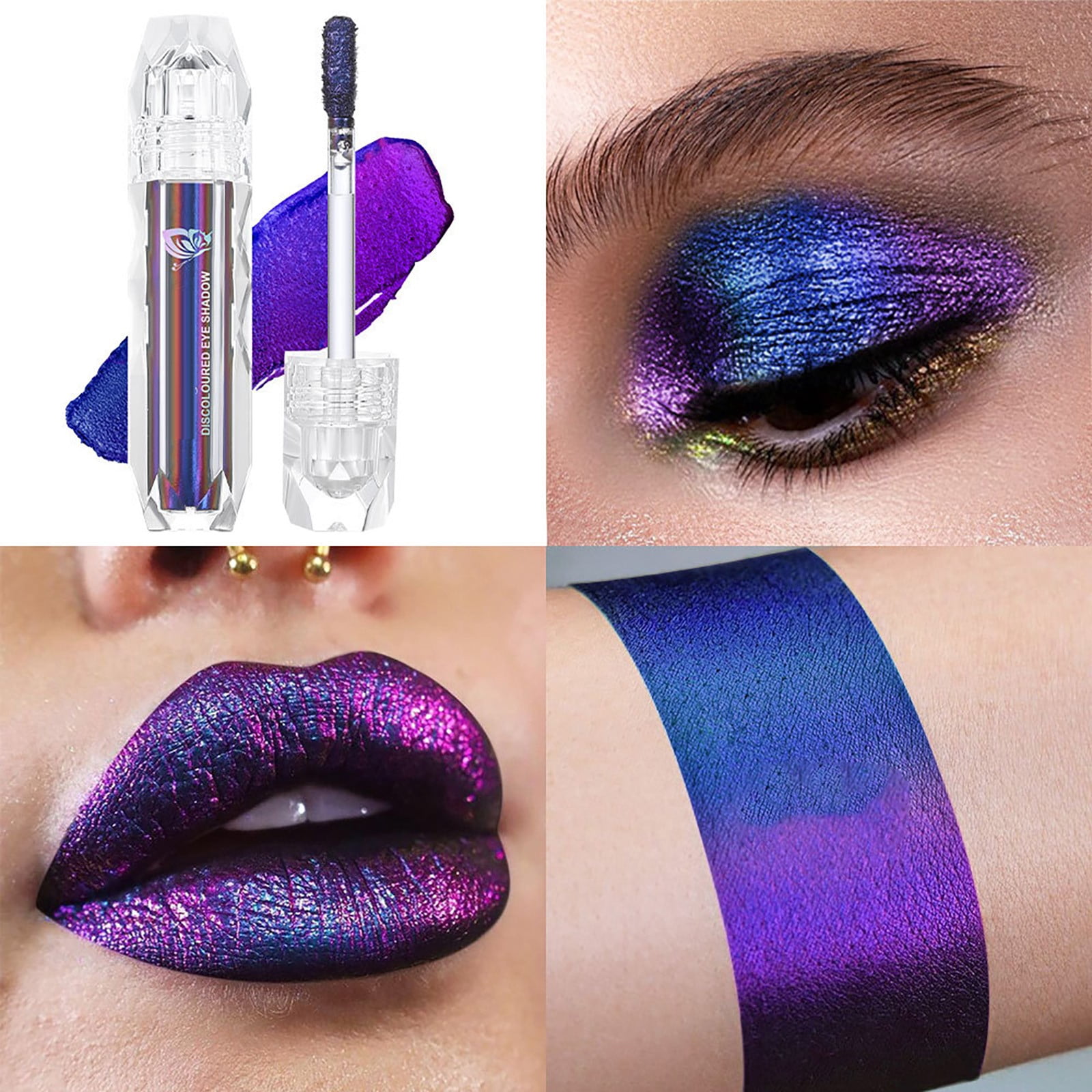 Eye Shadow Brush Eyeshadow 3Colors Liquid Metallic Eyeshadows Color ...