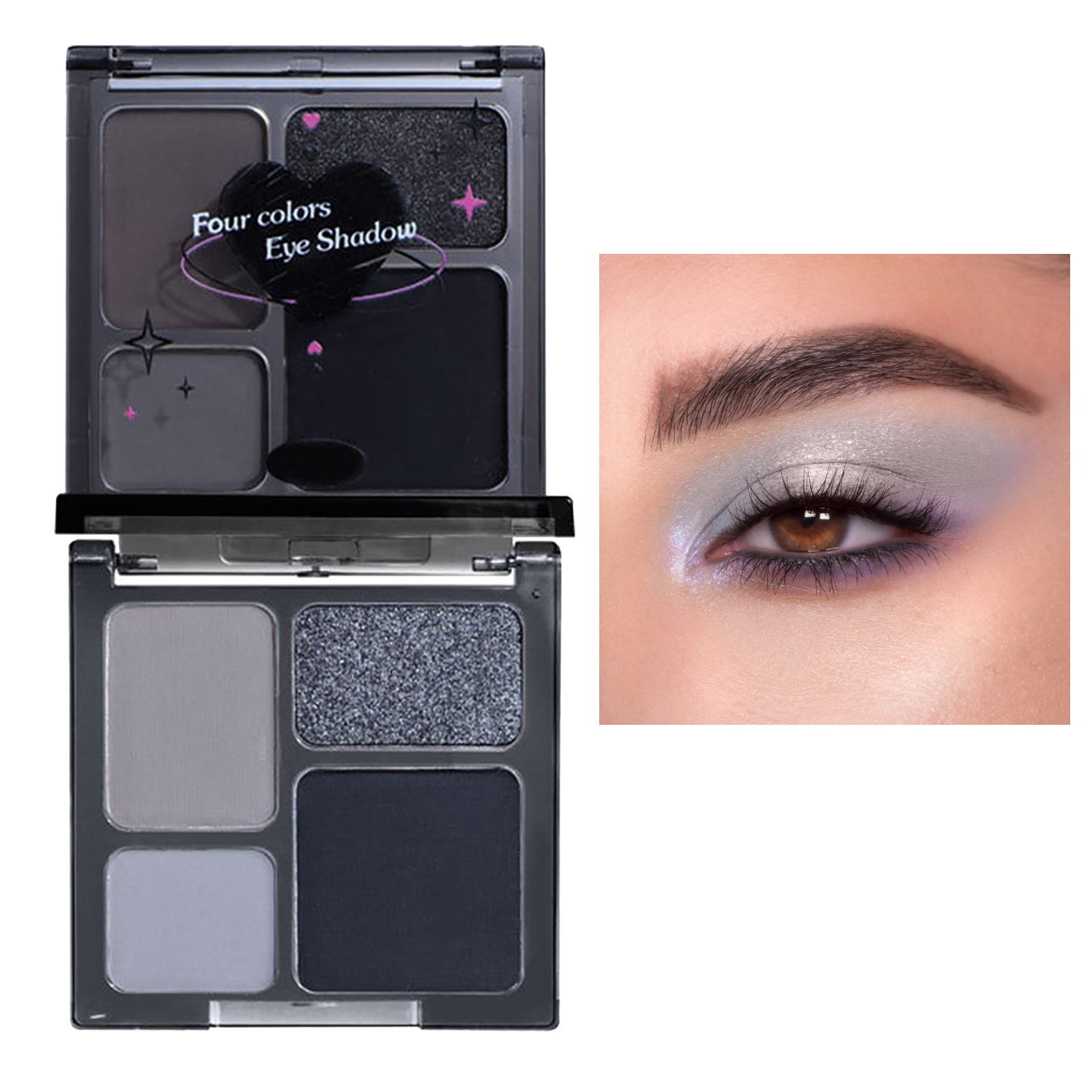 Eye Shadow Label Glitter 4 Colors Mini Eye Shadow Quad Plate Pearly ...