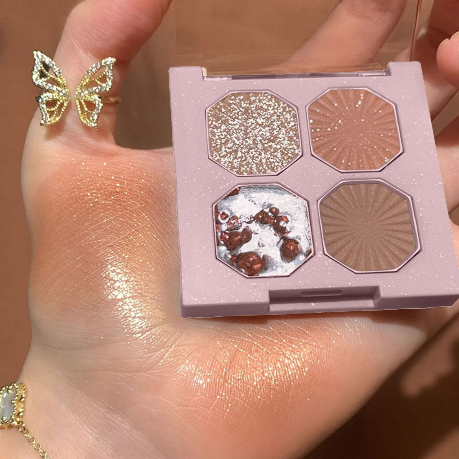 Eye Shadow Palettes Gemstone Shadow Quad Pearly Hard to Take Off Makeup ...