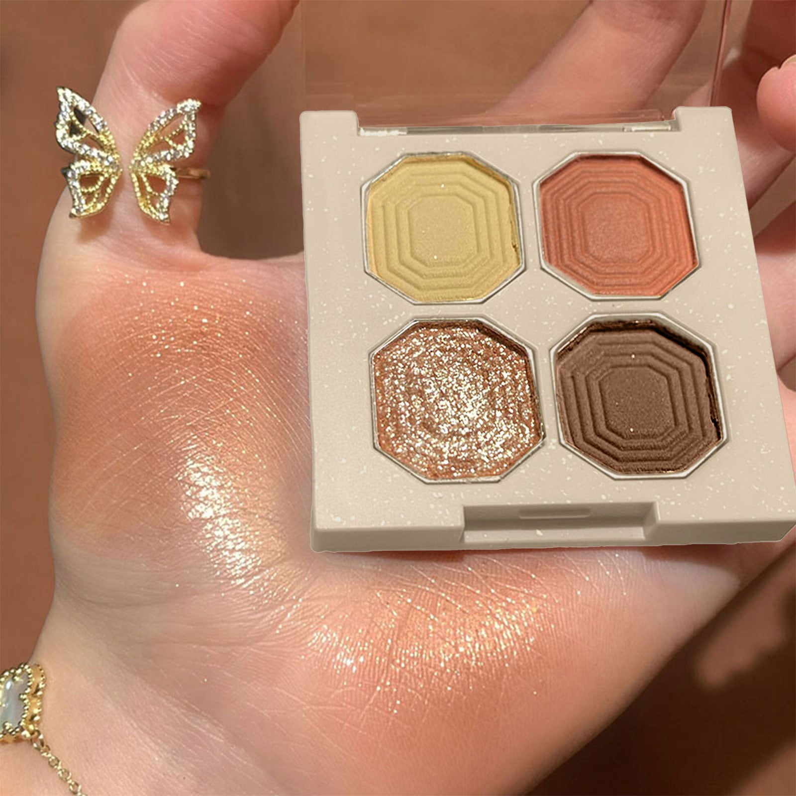 Eye Shadow Palettes Gemstone Shadow Quad Pearly Hard to Take Off Makeup ...